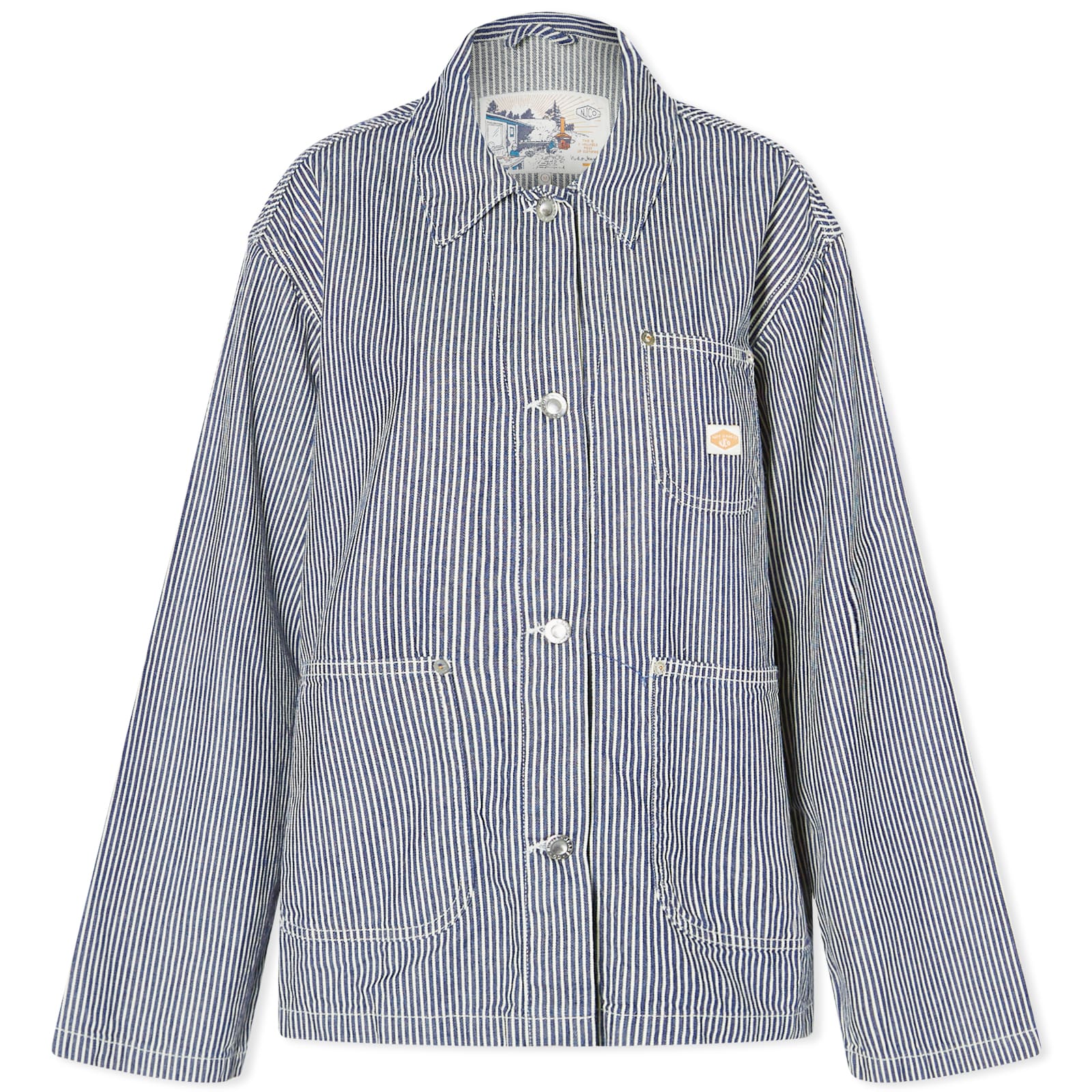 Nudie Jeans Co Eva Hickory Striped Jacket Blue & Off White | END. (GB)