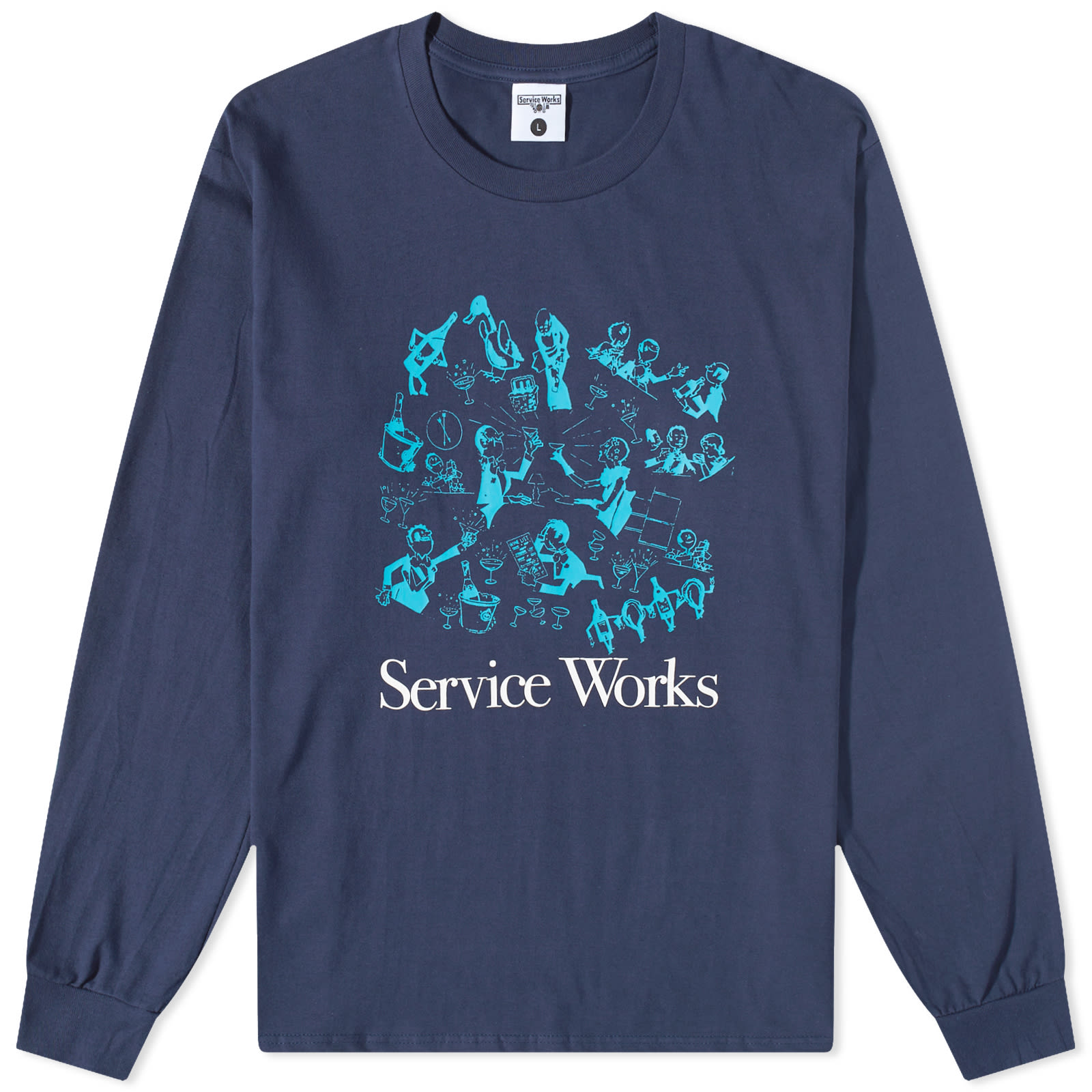Service Works Long Sleeve Soirée T-Shirt Navy | END.