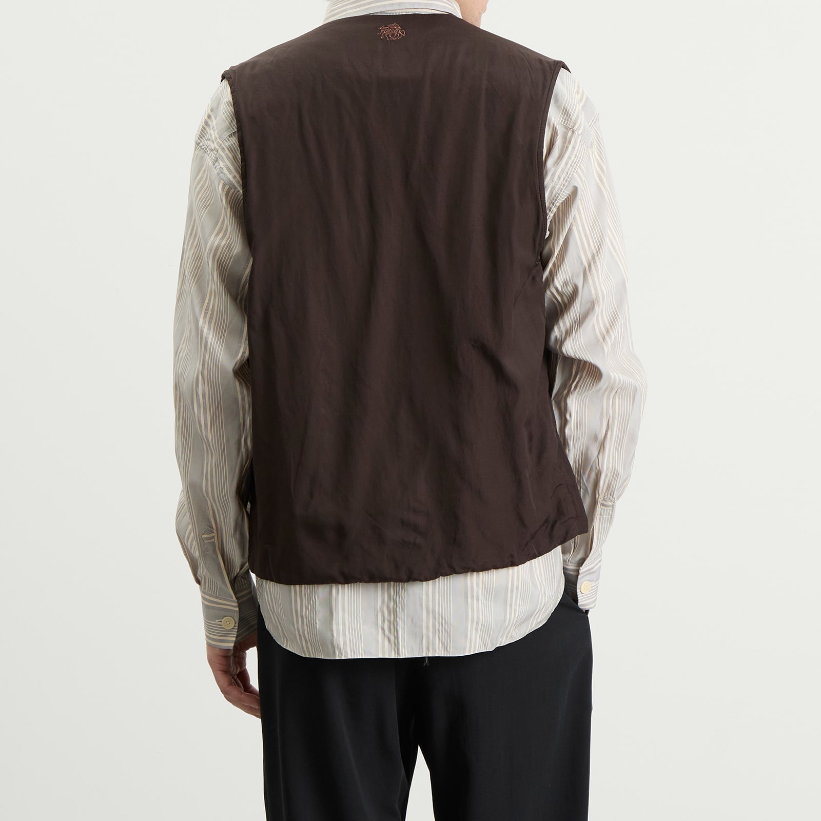 Ranra Men's Mill Viscose Cotton Vest Black Coffee - Curated Menswear