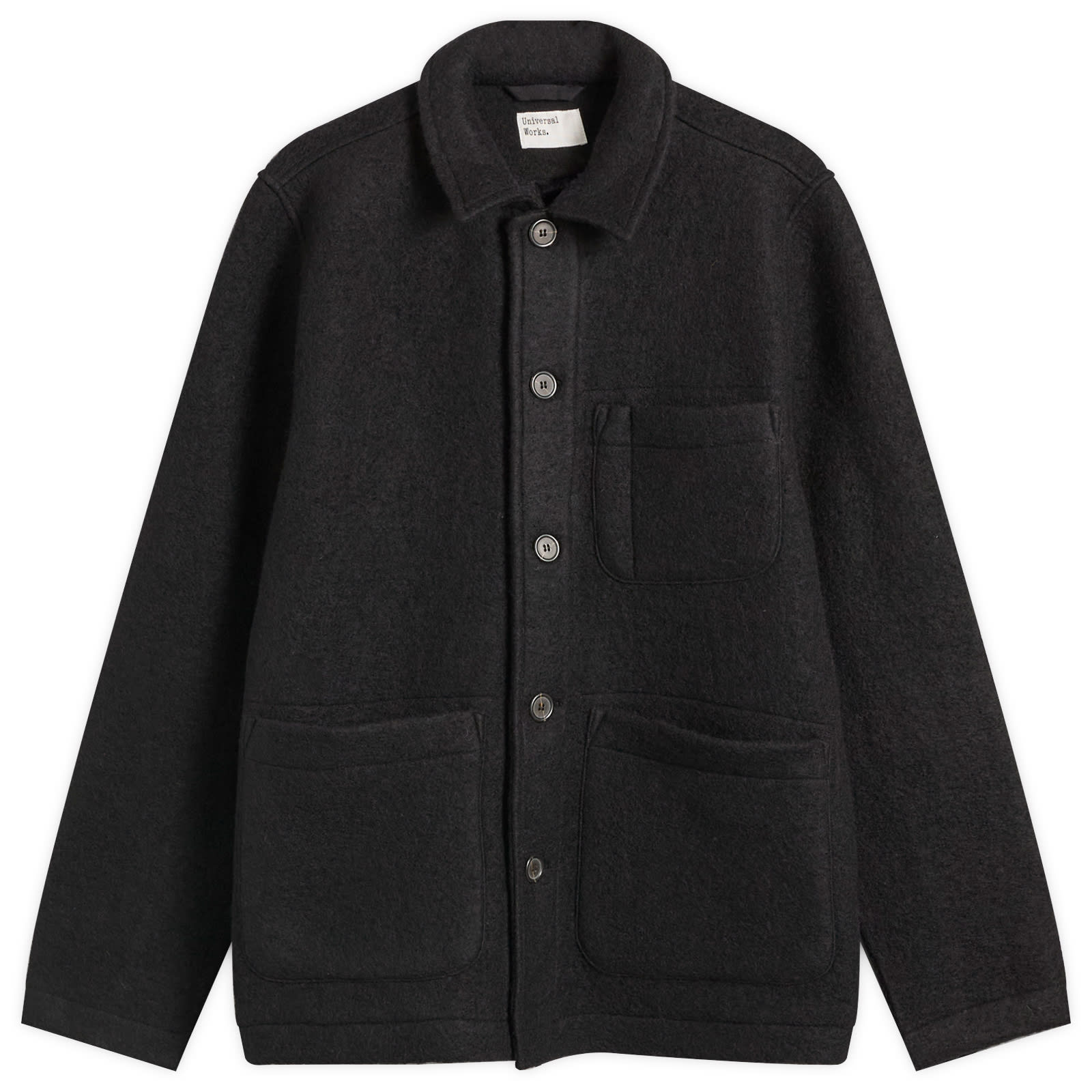 Universal Works Men's Wool Fleece Field Jacket Black - Curated Menswear
