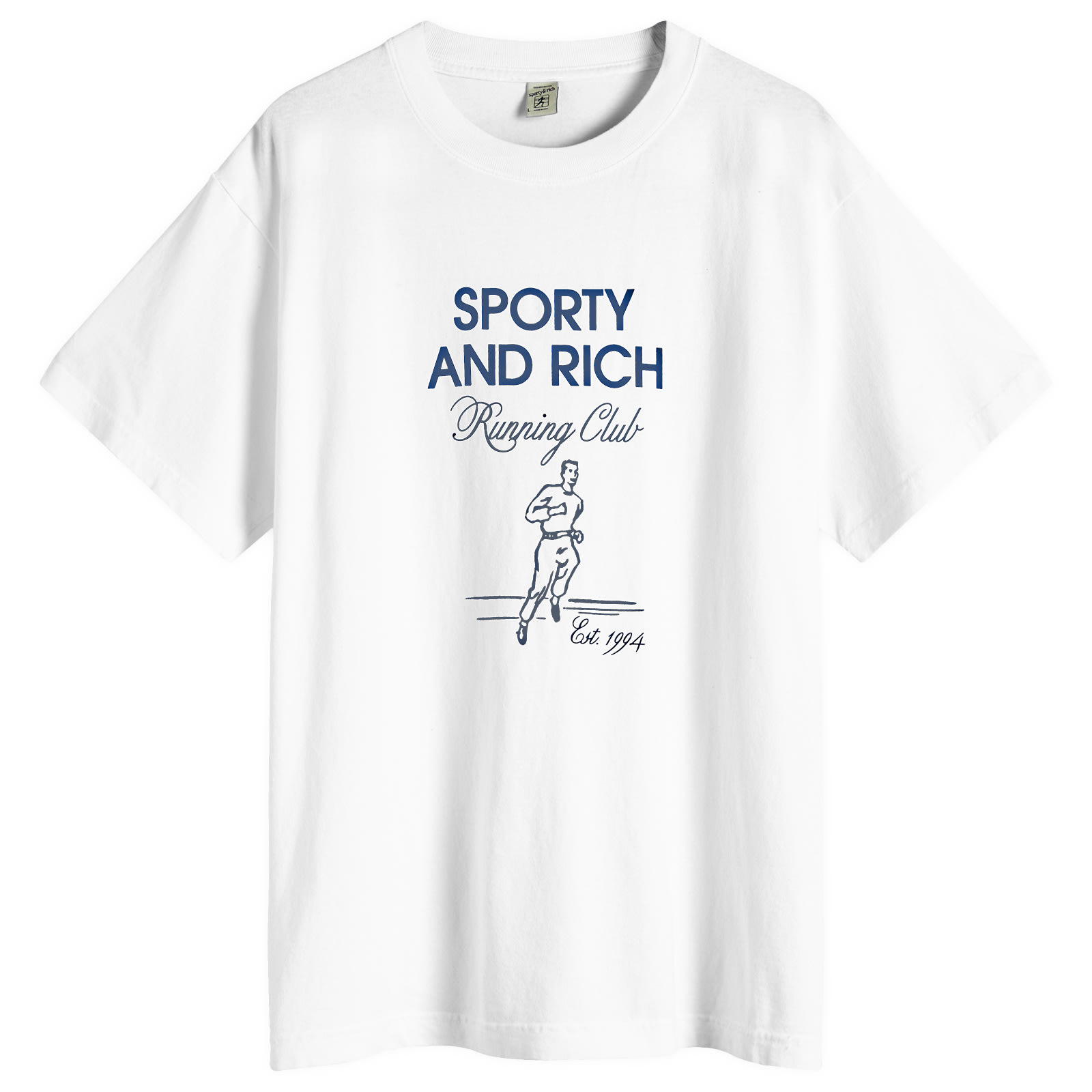 Sporty & Rich Running Man T-Shirt White & Navy | END. (GB)