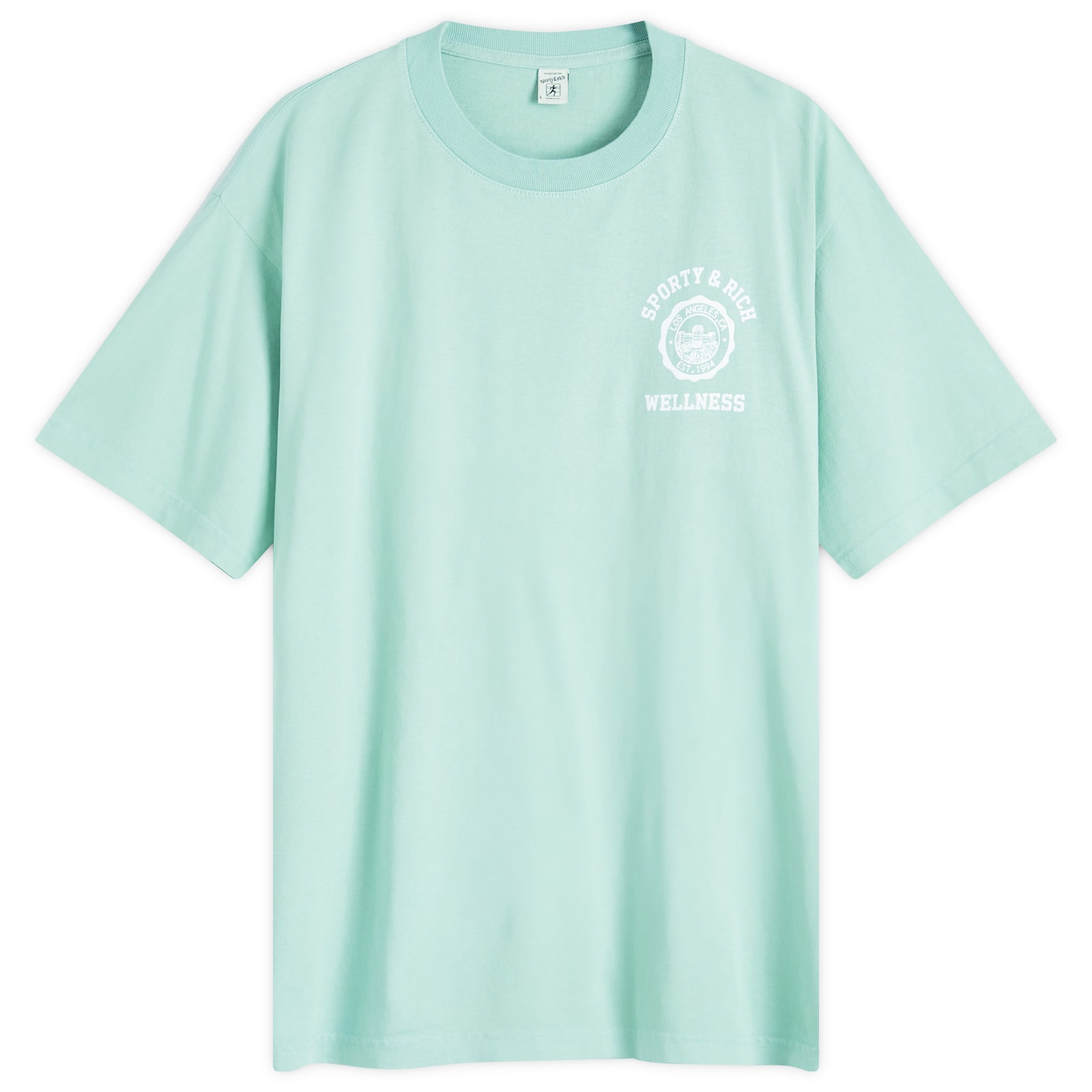 Sporty & Rich Emblem T-Shirt Aquamarine & White | END. (GB)