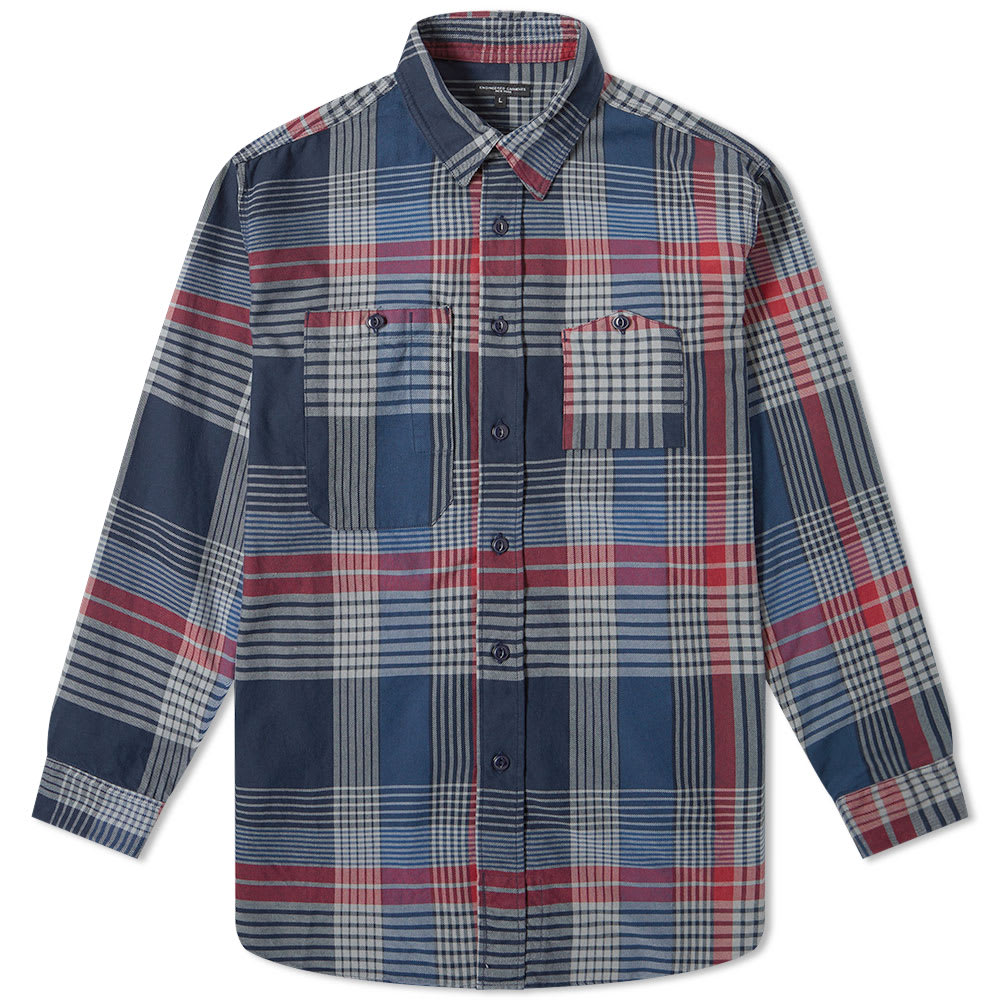 Engineered Garments Work Shirt Navy, Grey & Red | END. (GB)