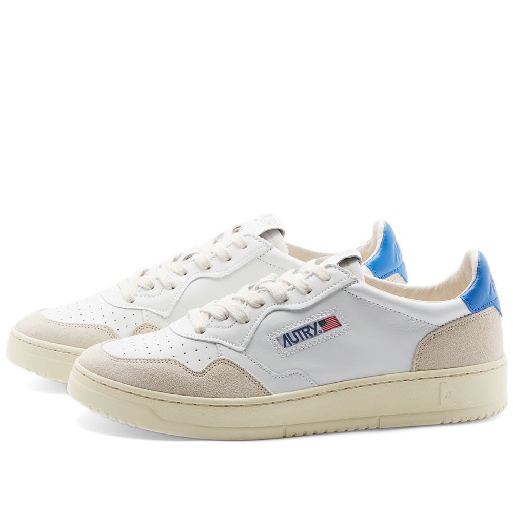 Autry 01 Low Leather and Suede Sneaker White & Blue | END. (AU)