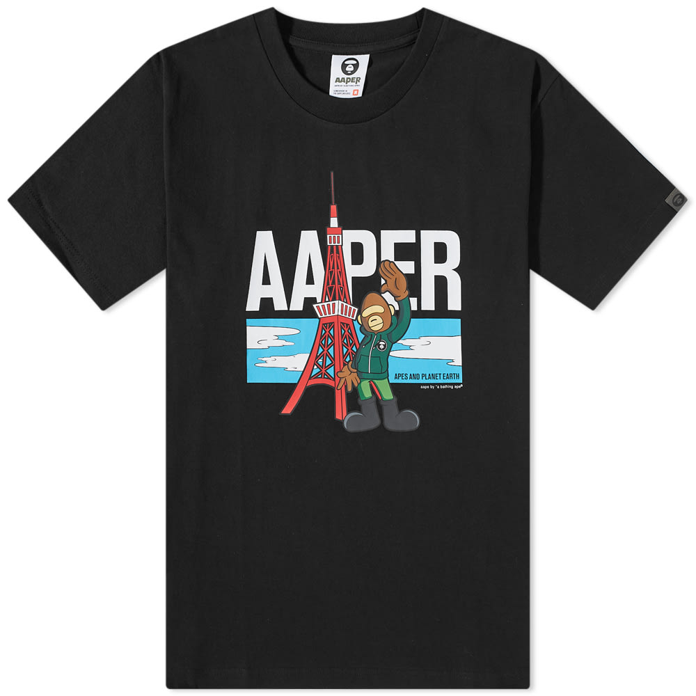 AAPE AAPER Tower T-Shirt Black | END.