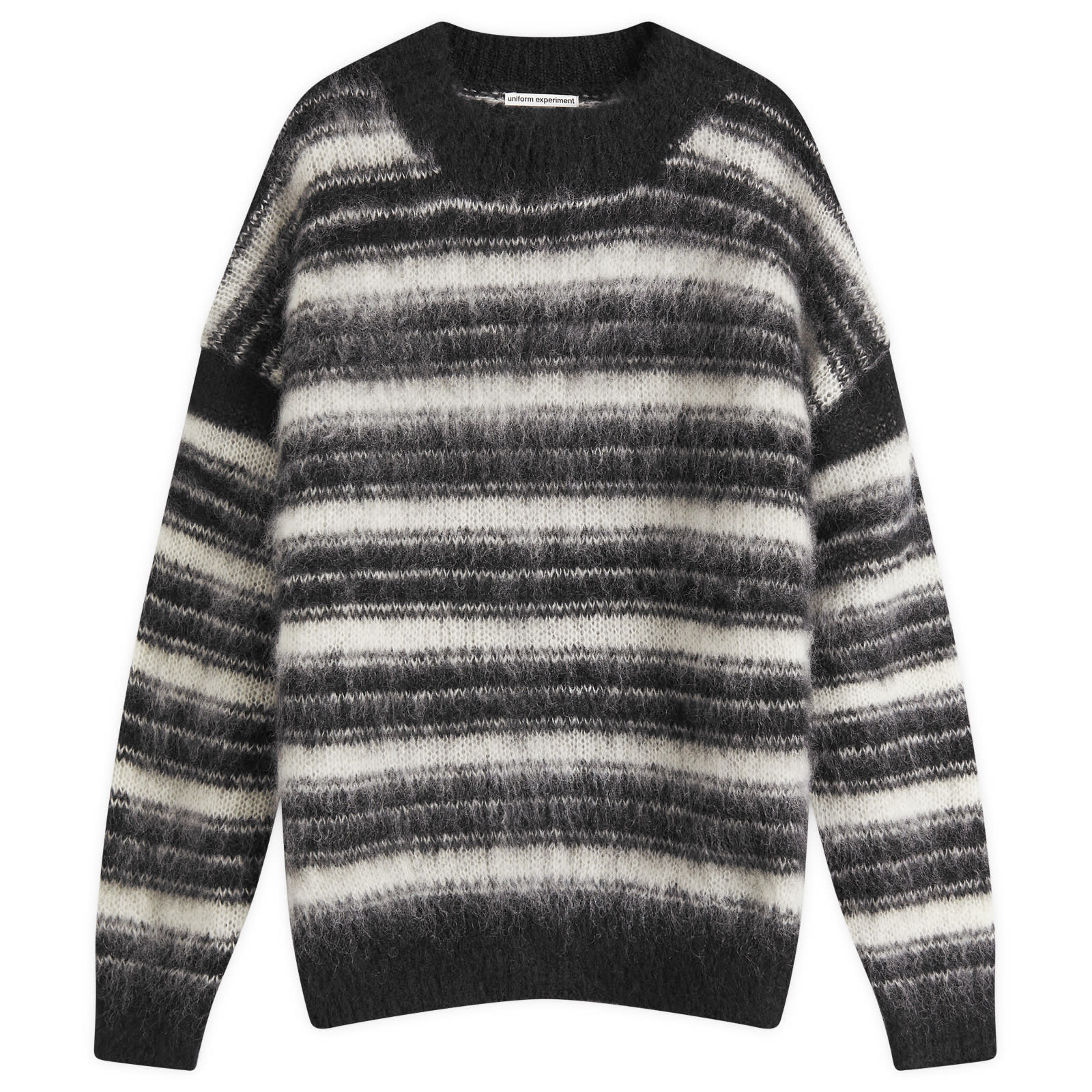 Uniform Experiment Brushed Mohair Border Knit White | END. (US)