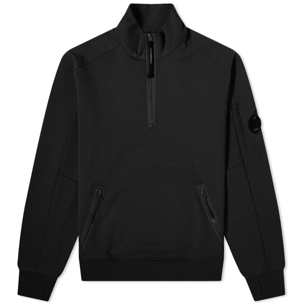 C.P. Company Arm Lens Quarter Zip Sweat Black | END.