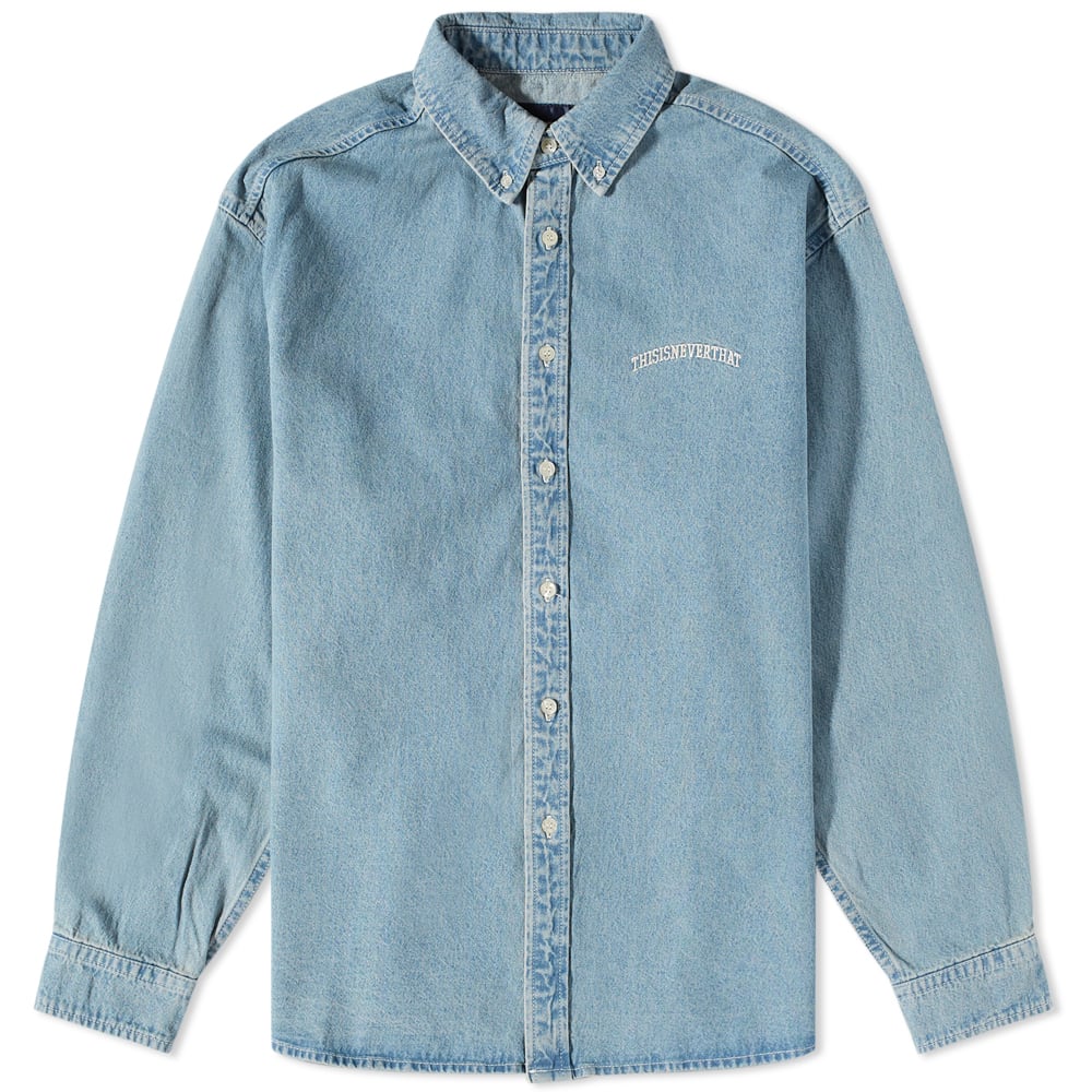 thisisneverthat Washed Denim Shirt Light Blue | END. (US)