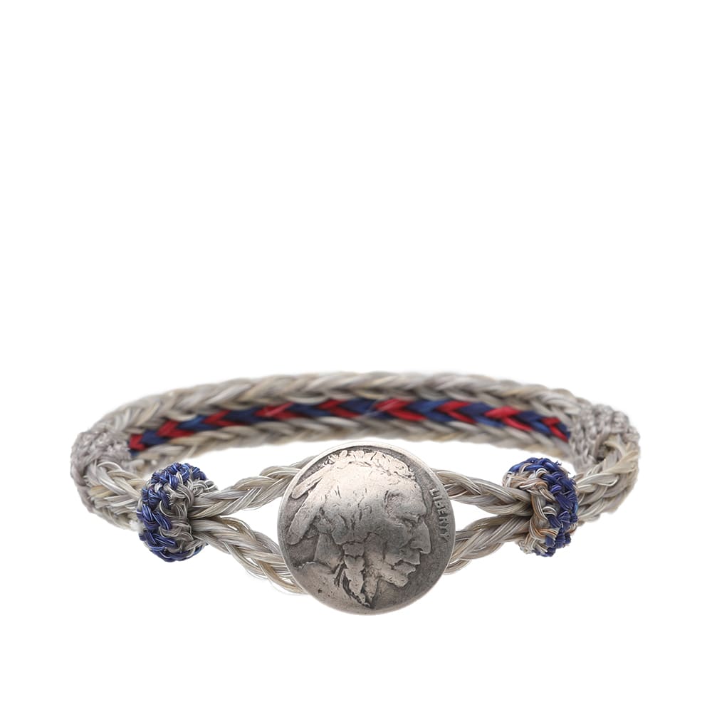 Chamula Indian Concho Bracelet Grey, Blue & Red | END. (JP)