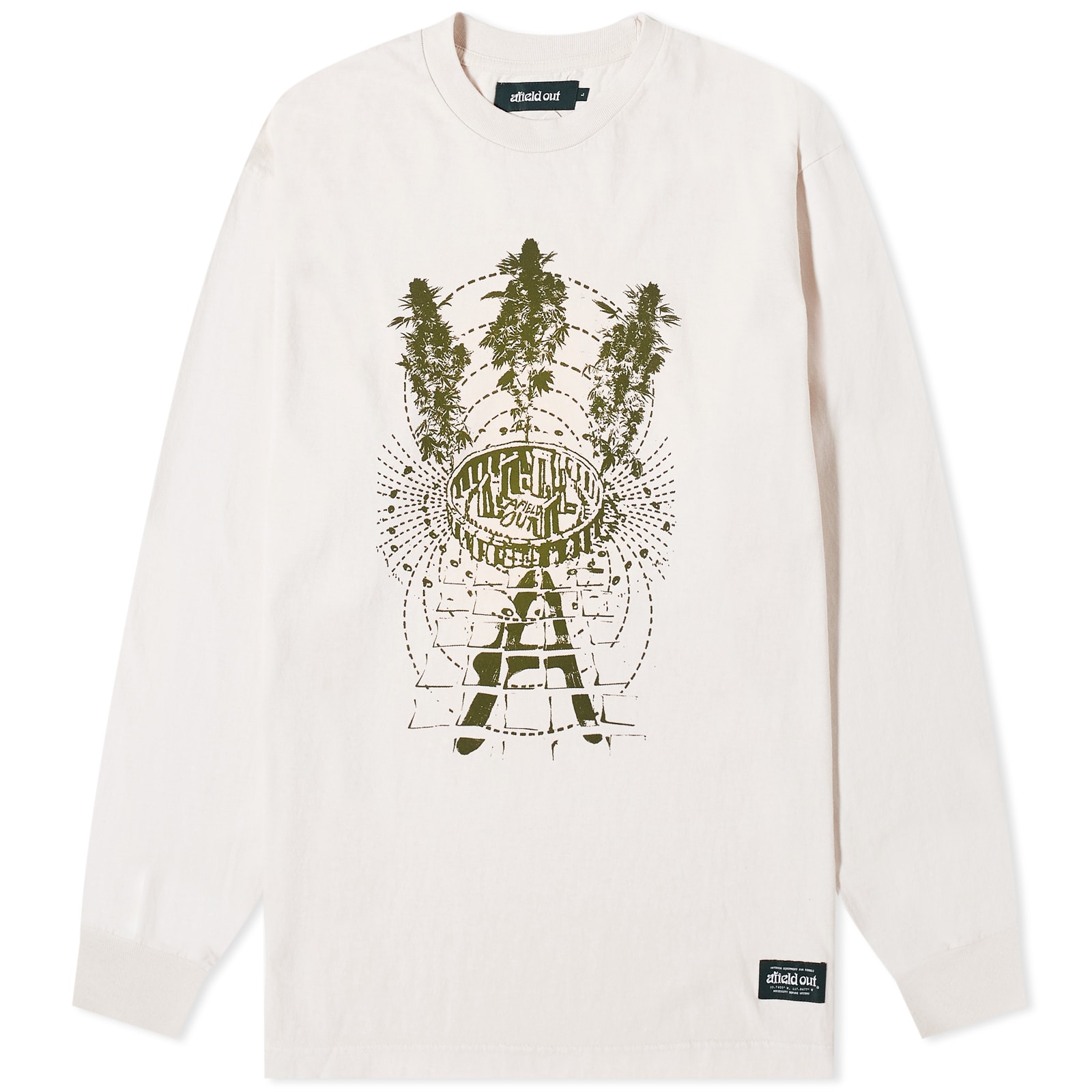 Afield Out Long Sleeve Stone T-Shirt Bone | END. (AU)
