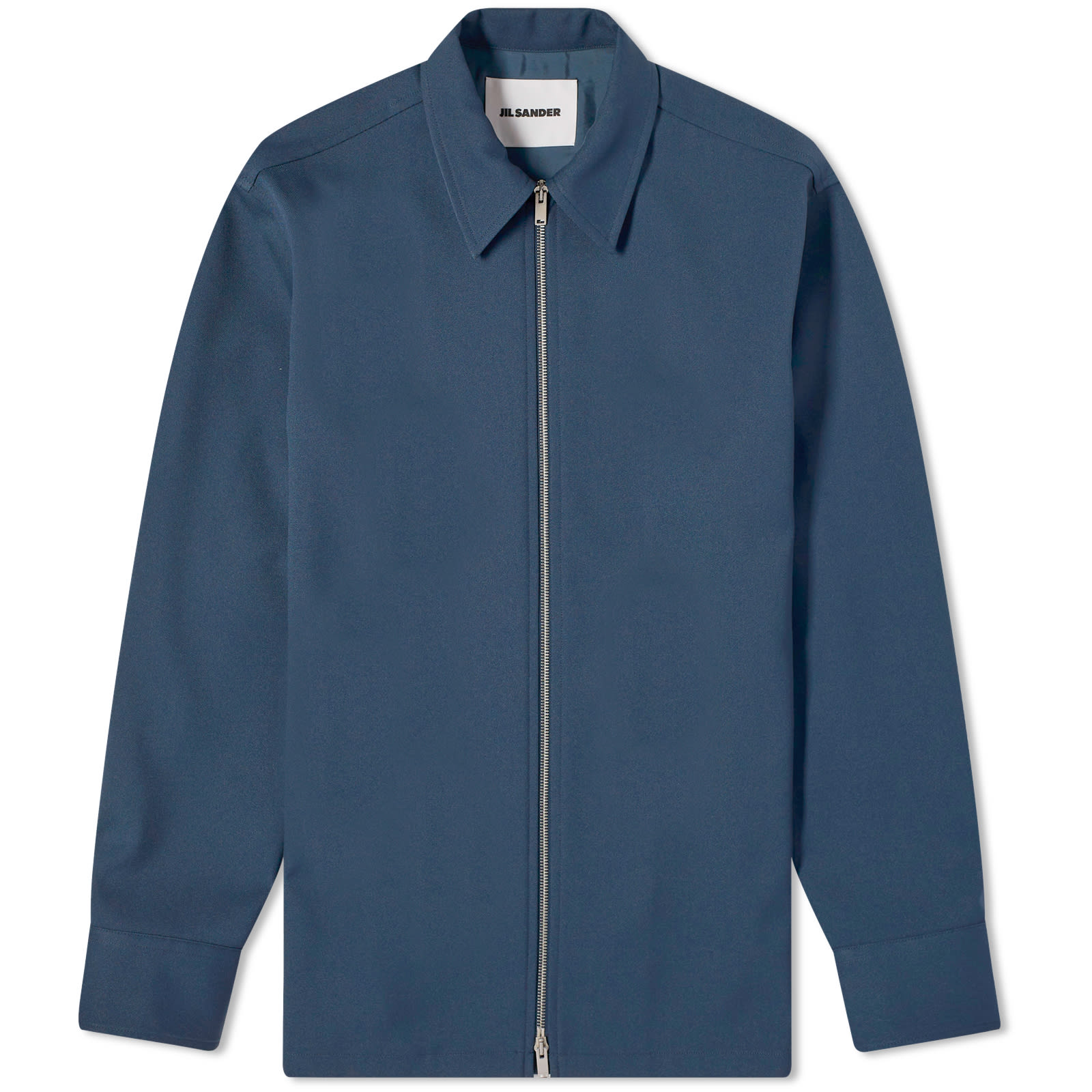 Jil Sander Zip Through Cotton Overshirt Black | END.