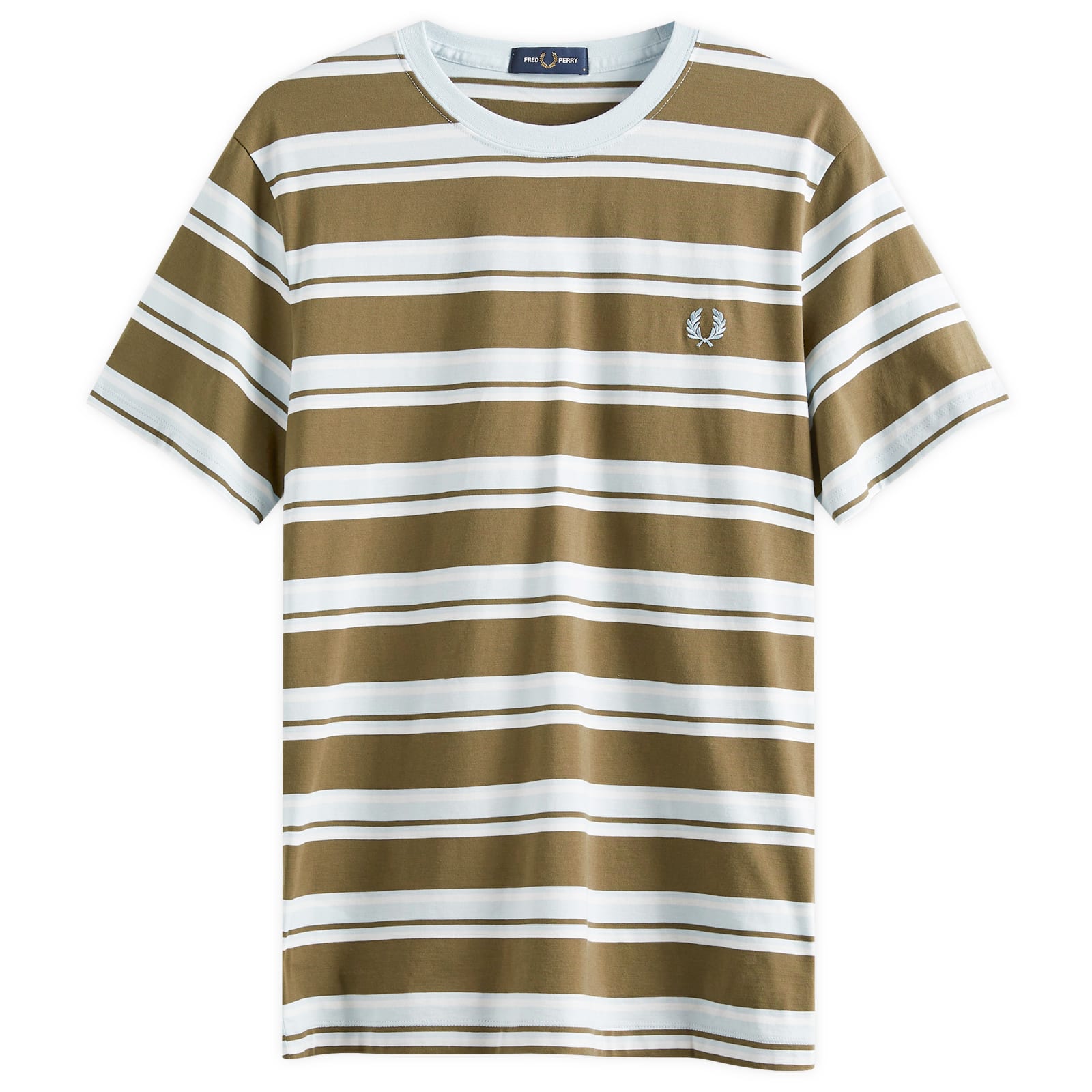 Fred Perry Stripe T-Shirt Uniform Green, Snow White & Light Ice | END. (KR)