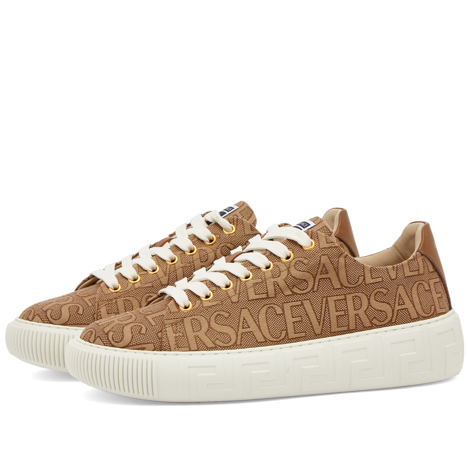Versace All Over Logo Sneakers Beige | END. (AU)