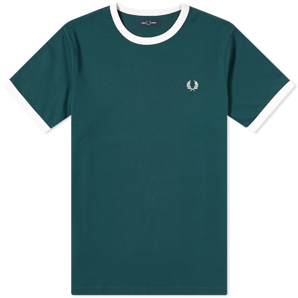 Fred Perry Contrast Rib Ringer Tee Petrol Blue | END. (Global)