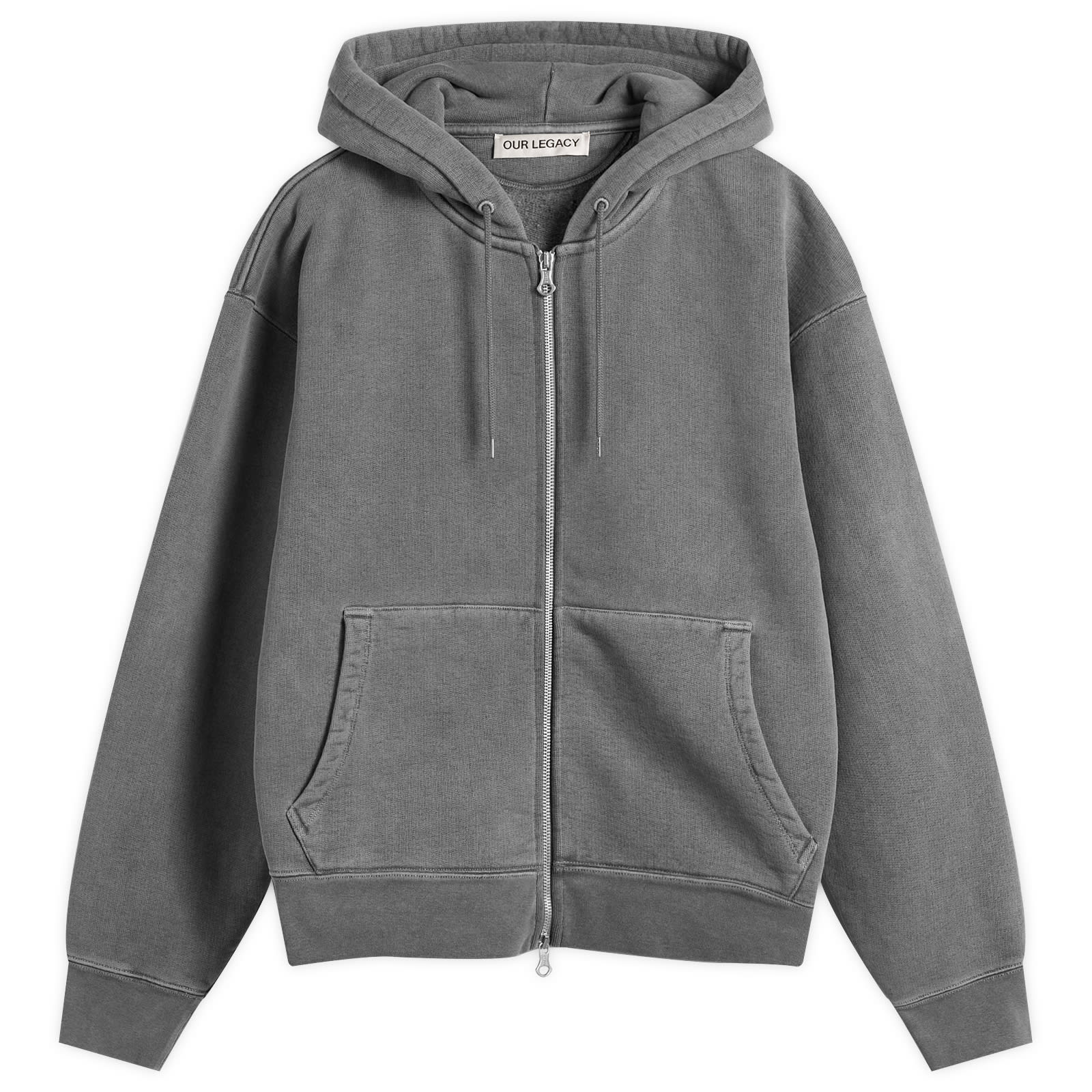 Our Legacy Rascal Zip Up Hood Worn Black Hefty Fleece | END. (KR)
