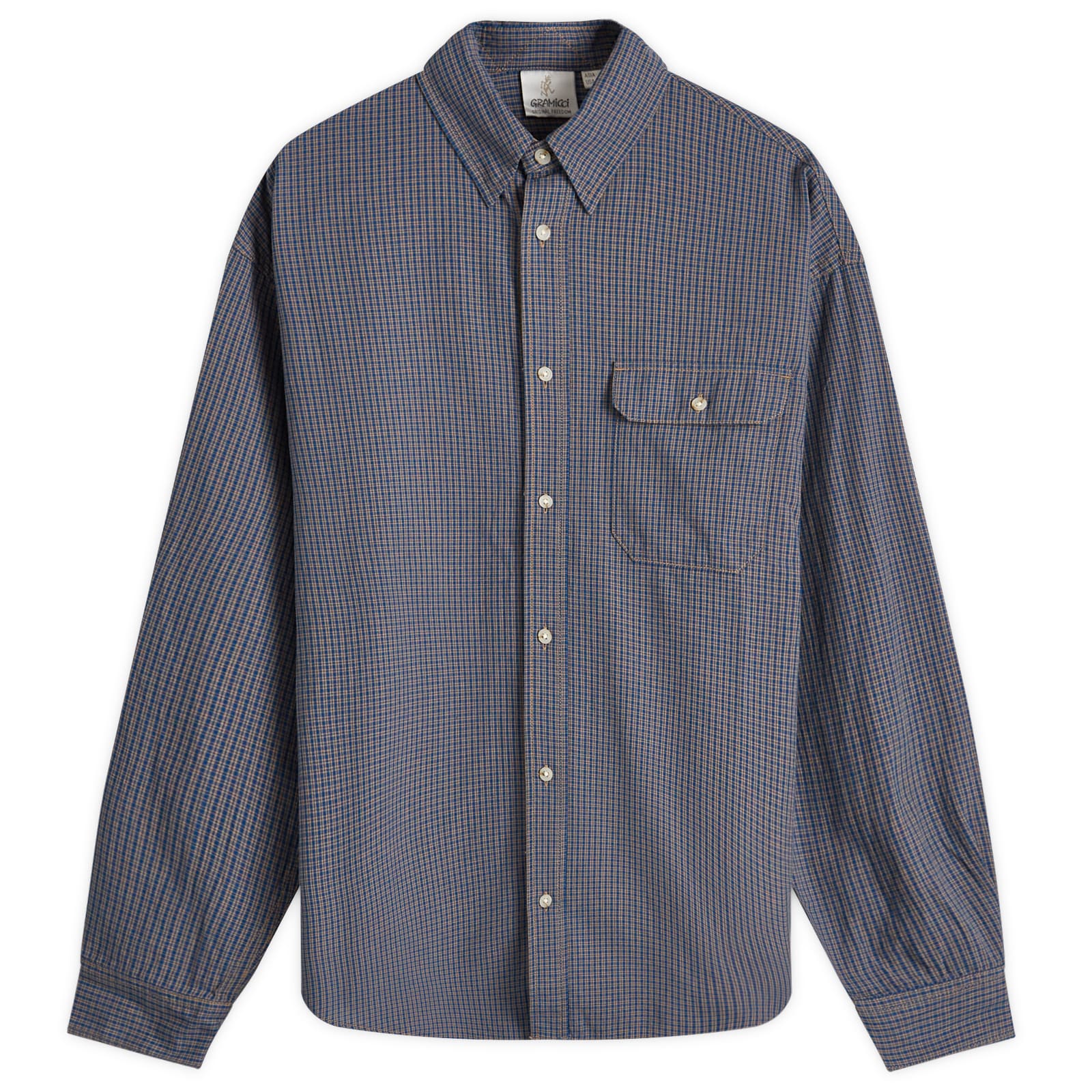 Gramicci Checkered Stance Shirt Sierra Check Navy | END. (GB)