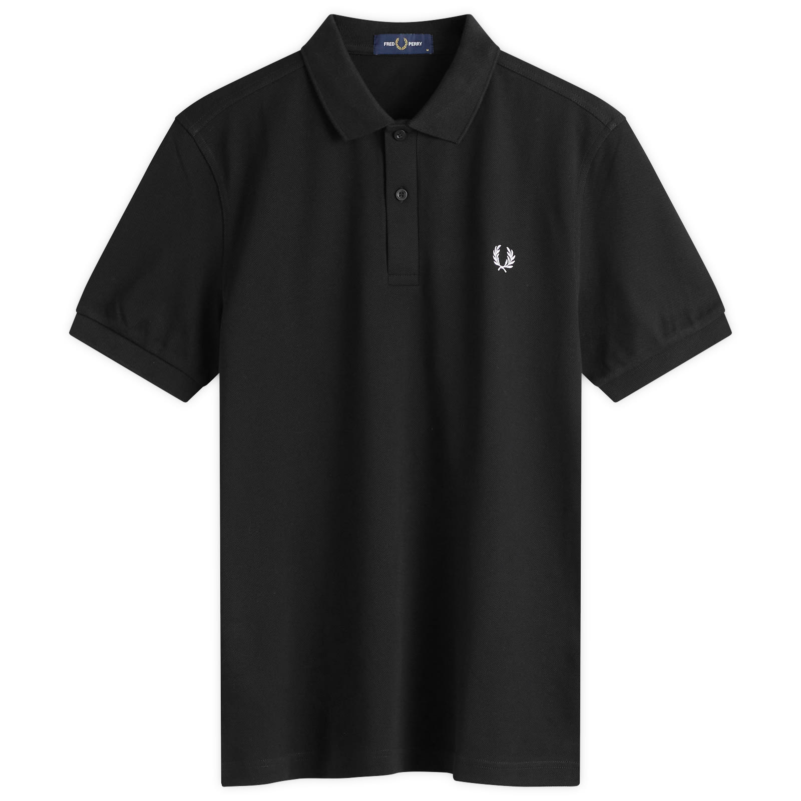 Fred Perry Men's Plain Polo Black/White - Curated Menswear
