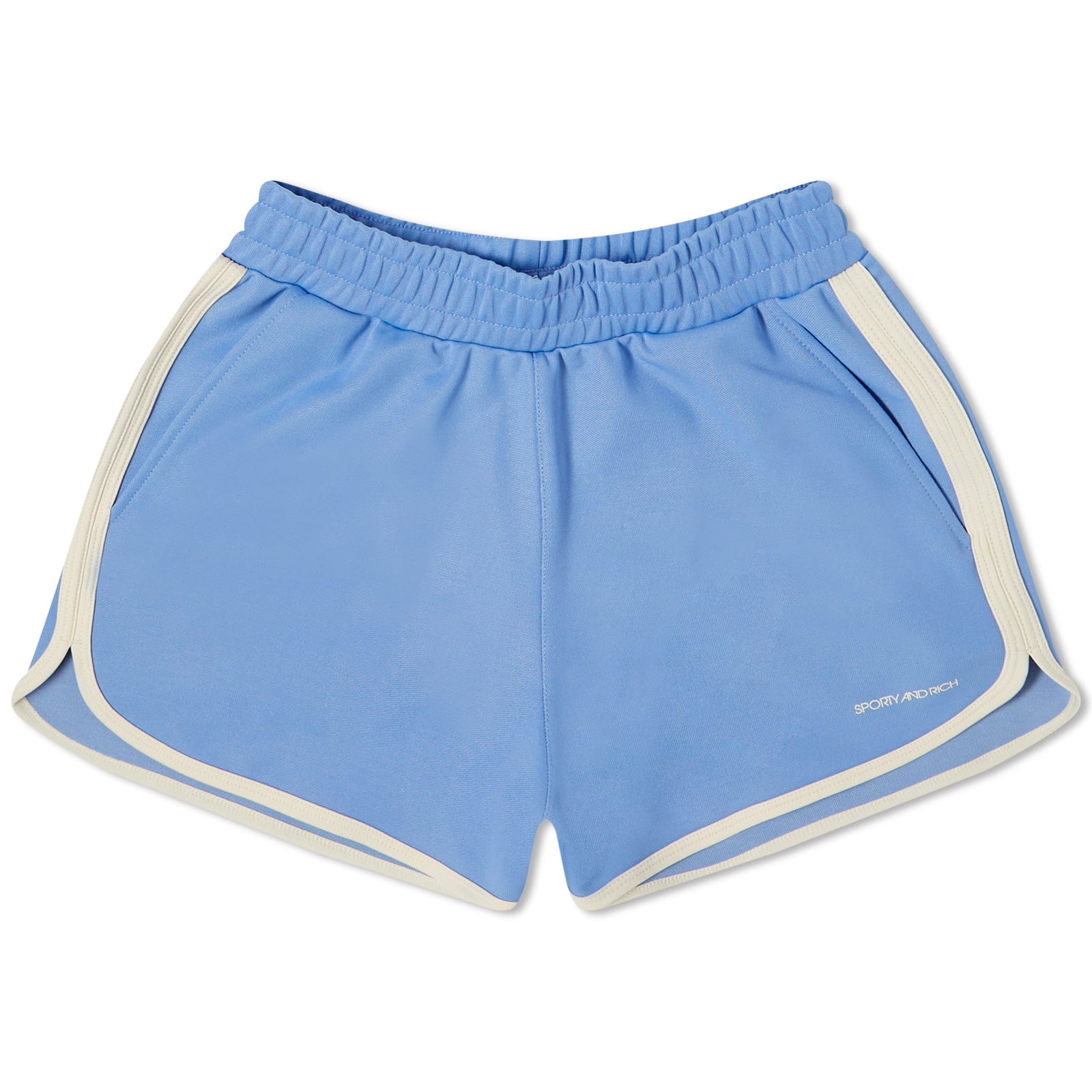 Sporty & Rich Track Shorts Hydrangea & White | END.