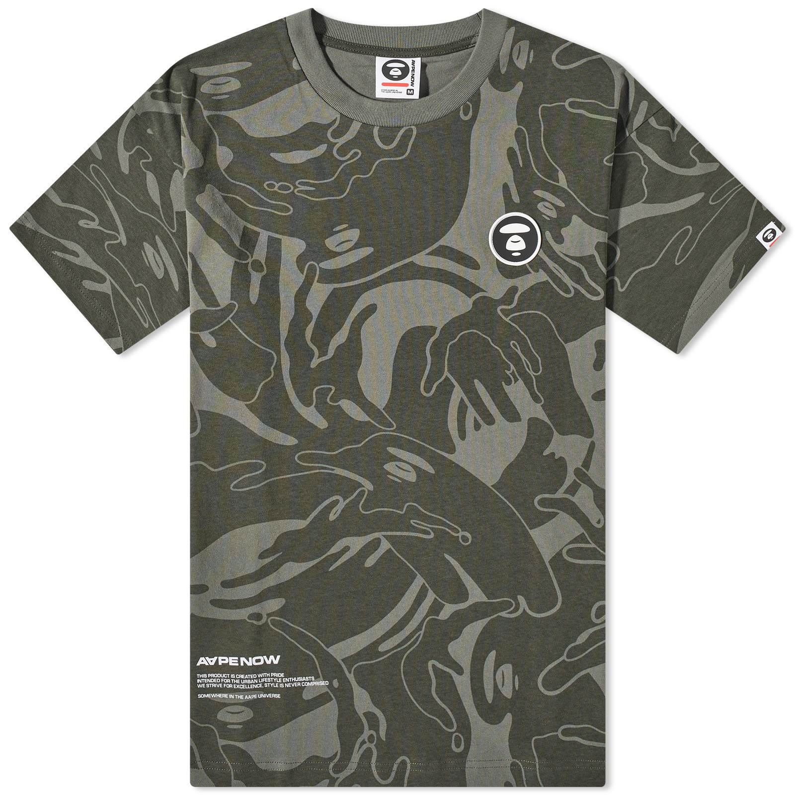 AAPE Now Camo Badge T-Shirt Castor Grey | END. (AU)