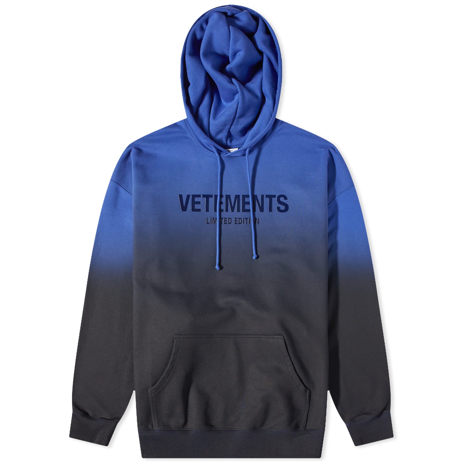 VETEMENTS Gradient Logo Limited Edition Hoody Royal Blue | END. (Global)