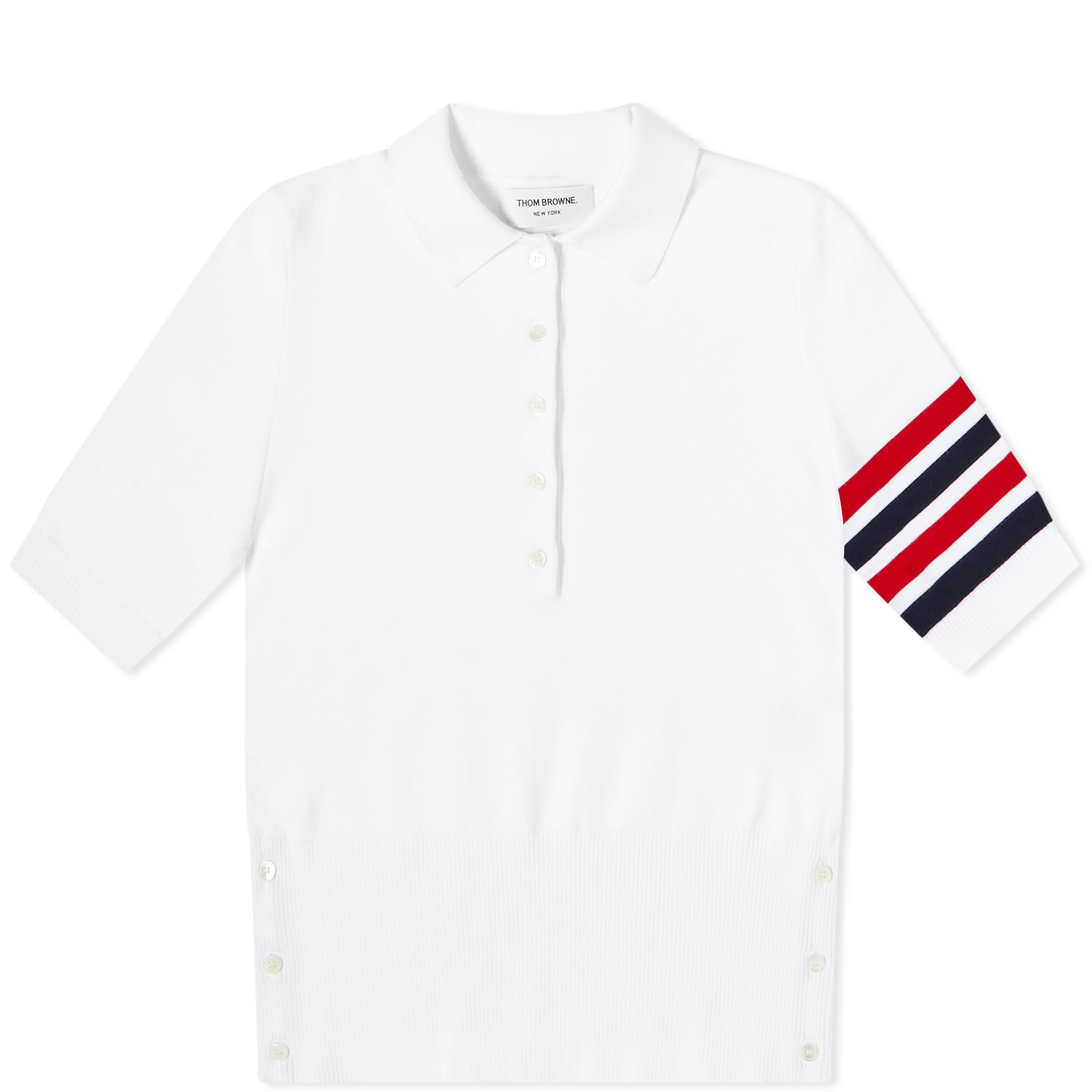 Thom Browne 4 Bar Polo Top White | END. (US)