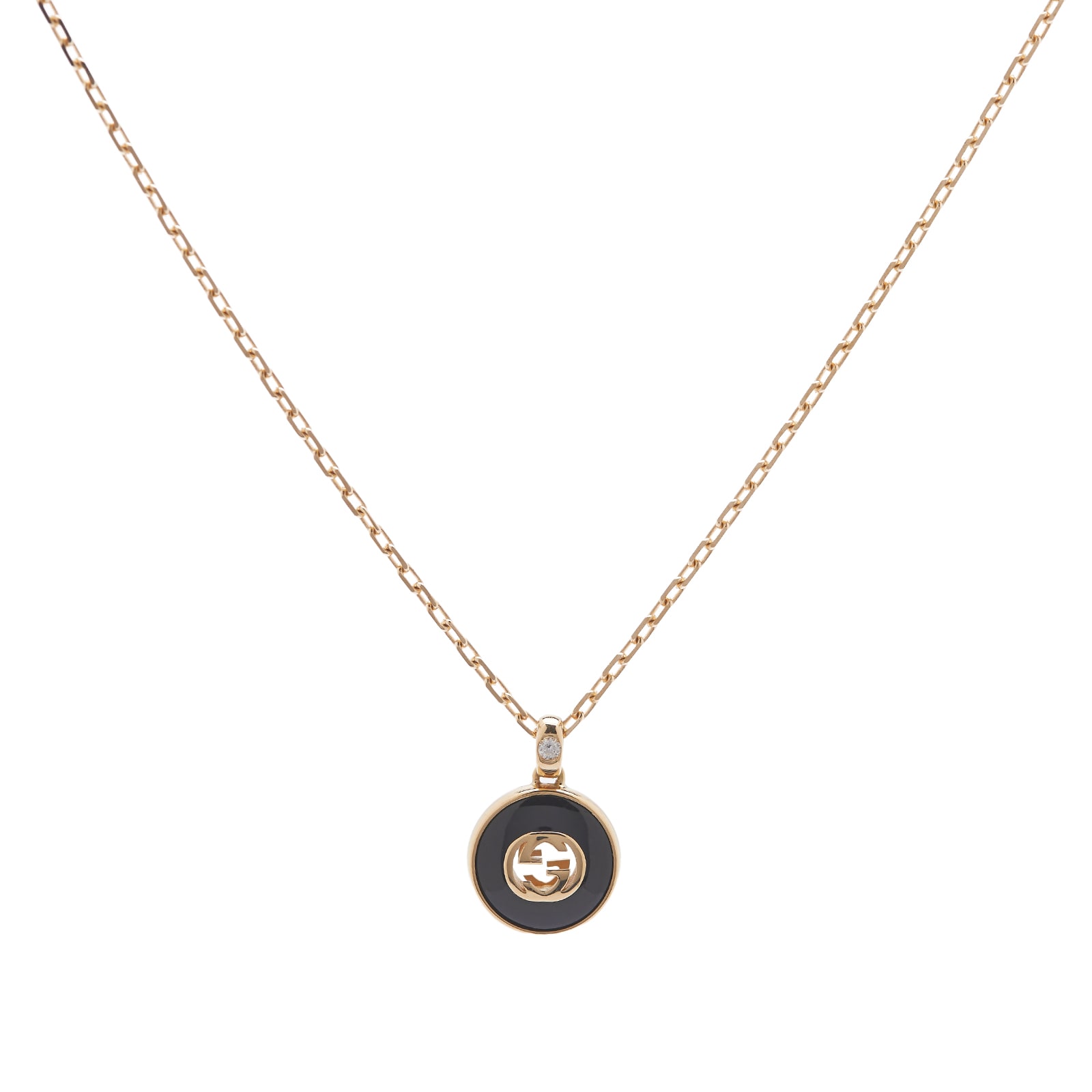 Gucci Interlocking Necklace Gold & Black | END. (GB)