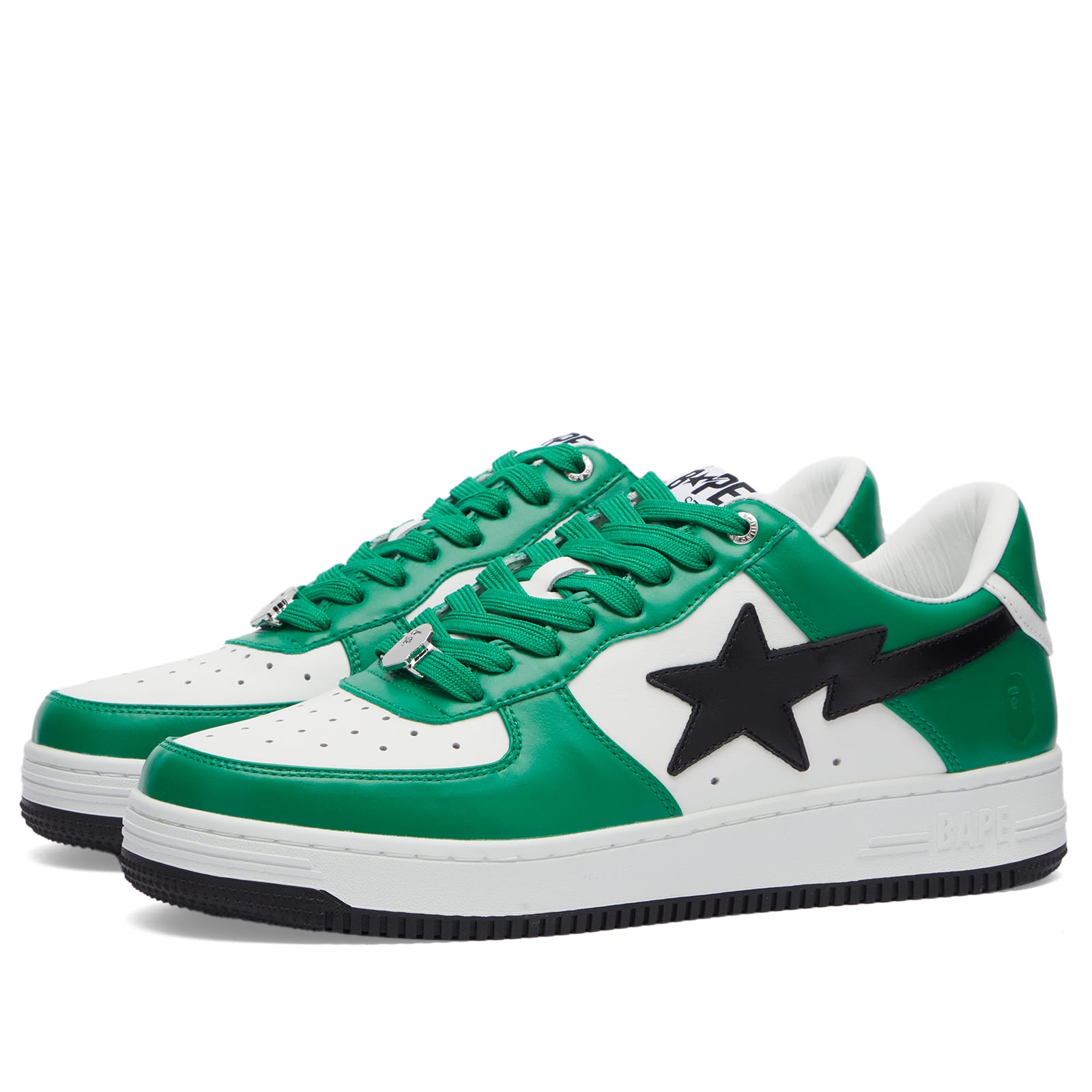 A Bathing Ape BAPE Sta Leather Sneaker Green | END.
