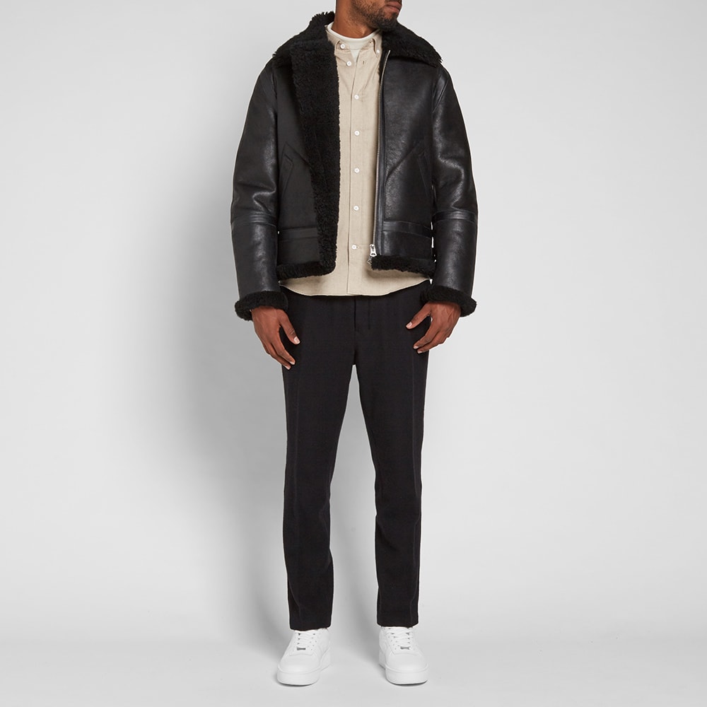 Acne Studios Ian Leather Shearling Flight Jacket Black | END. (US)