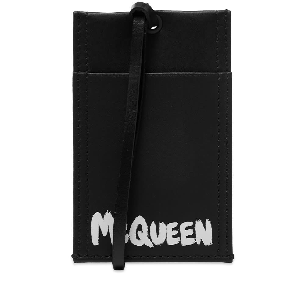 Alexander McQueen Grafitti Logo Neck Card Holder Black & White | END. (US)