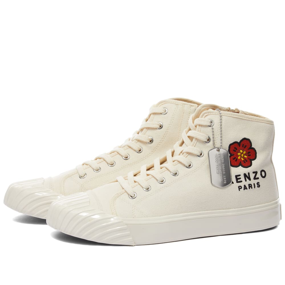 Kenzo School Logo High Top Sneaker Cream | END.