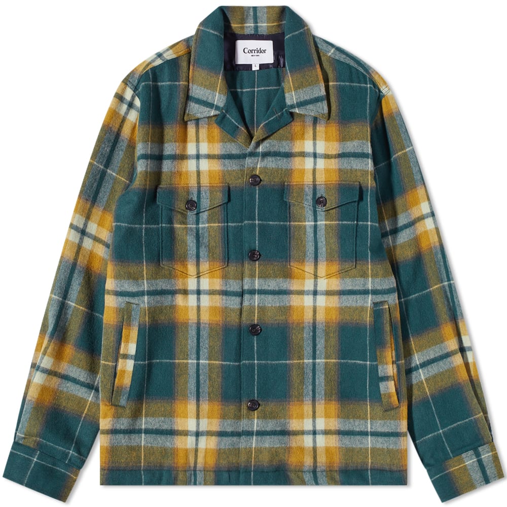 Corridor Ombre Plaid Military Jacket Green | END. (US)