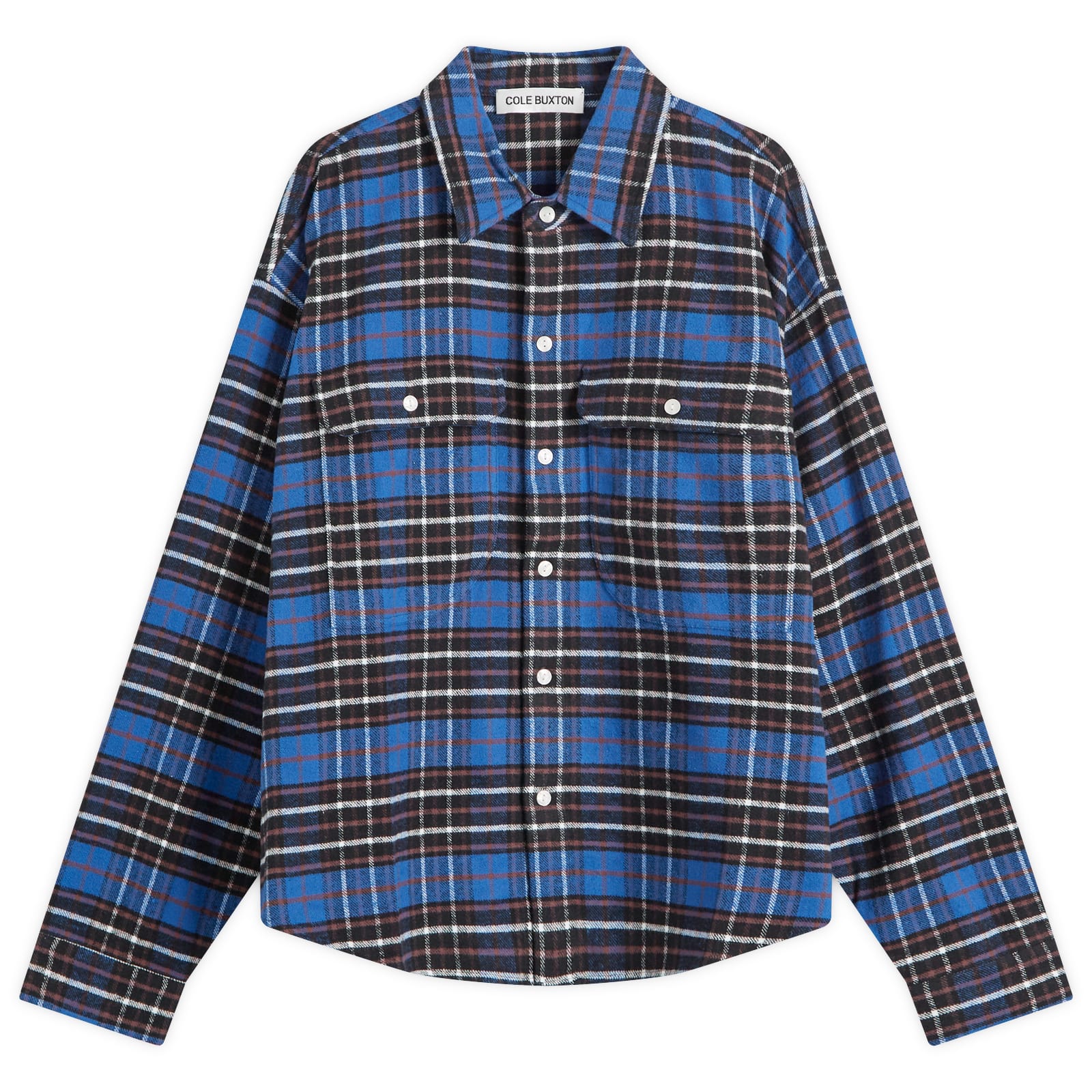 Cole Buxton AW24 Flannel Check Shirt Blue | END. (US)