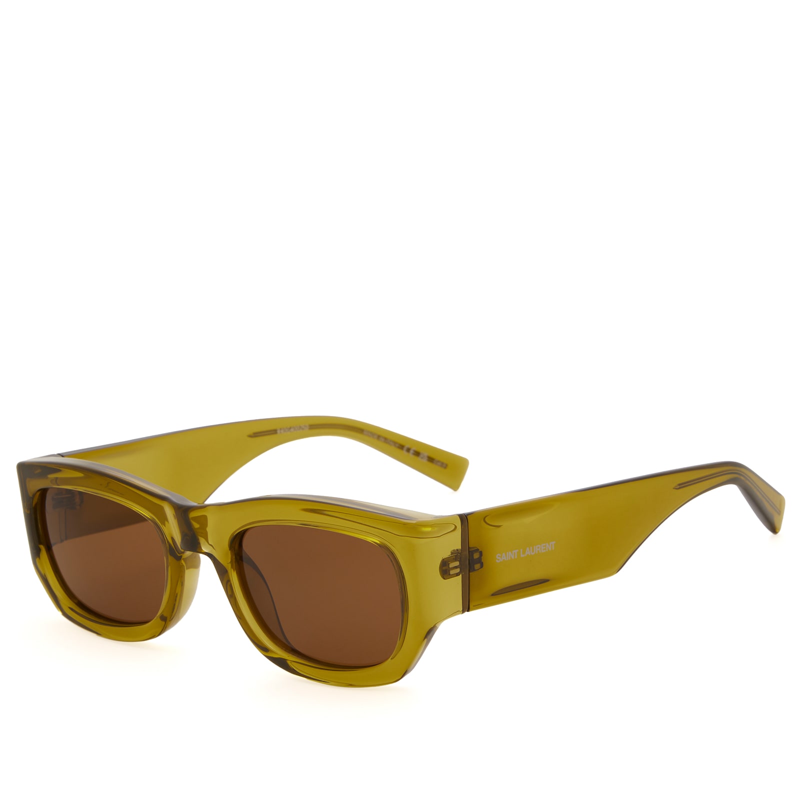 Saint Laurent Script Sunglasses Green & Brown | END. (GB)