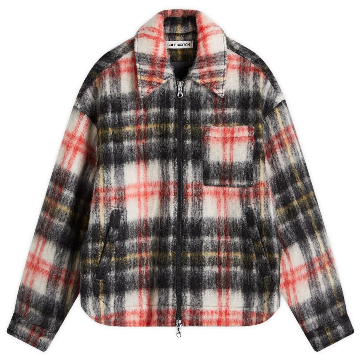 Cole Buxton AW24 Wool Zip Overshirt Red & Black | END. (US)