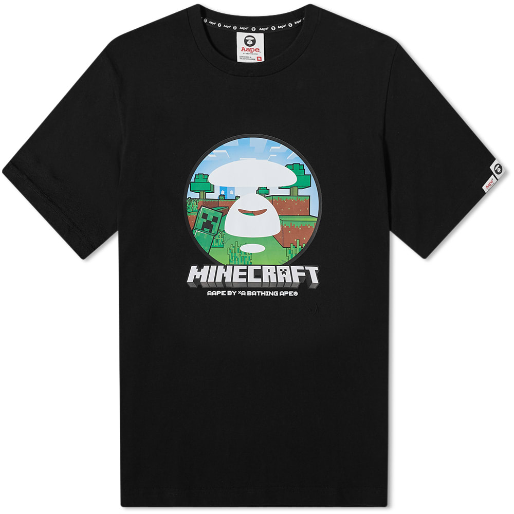 AAPE x Minecraft Ape Head Tee Black | END. (GB)