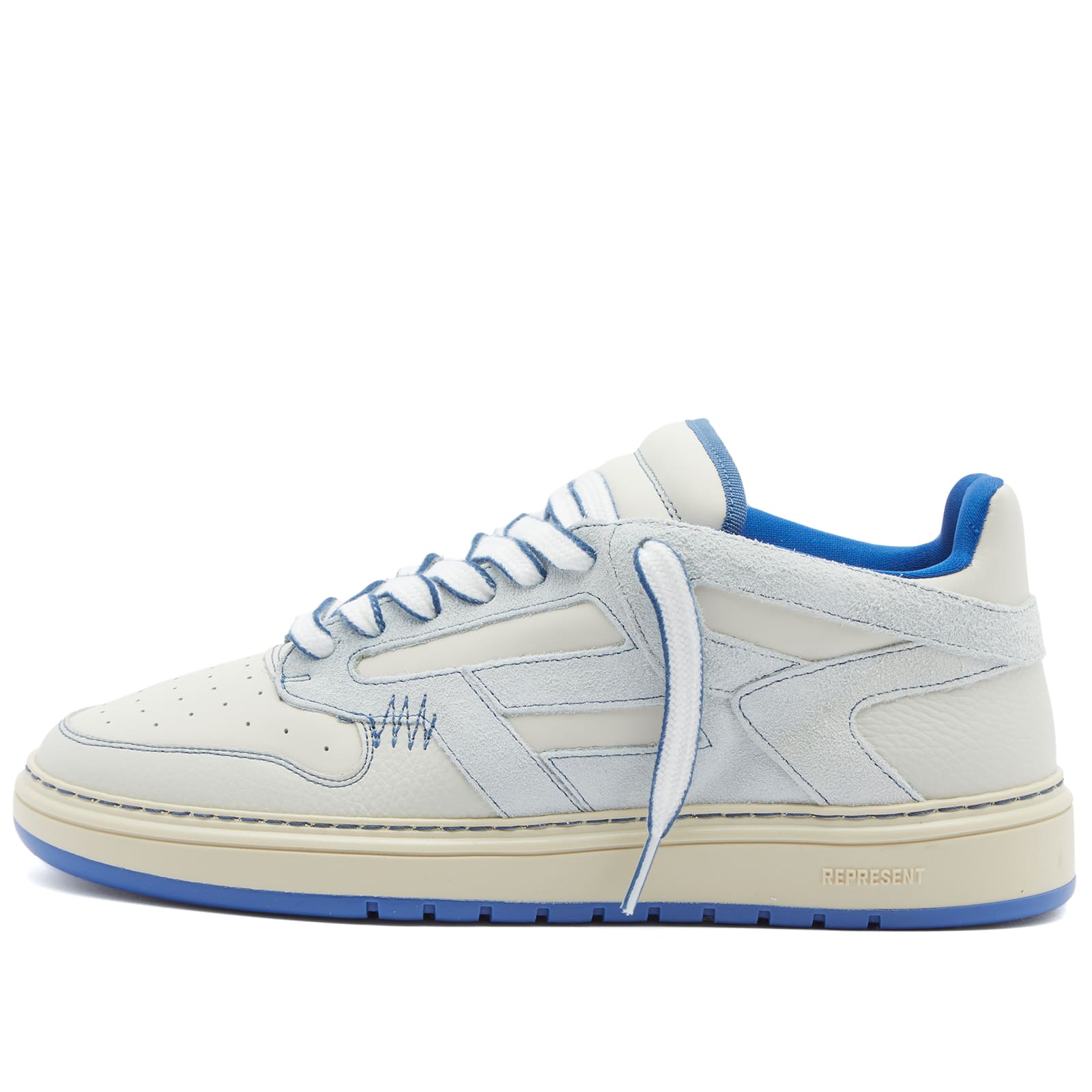 Represent Reptor Leather Sneaker Vintage White & Sky Blue | END. (US)