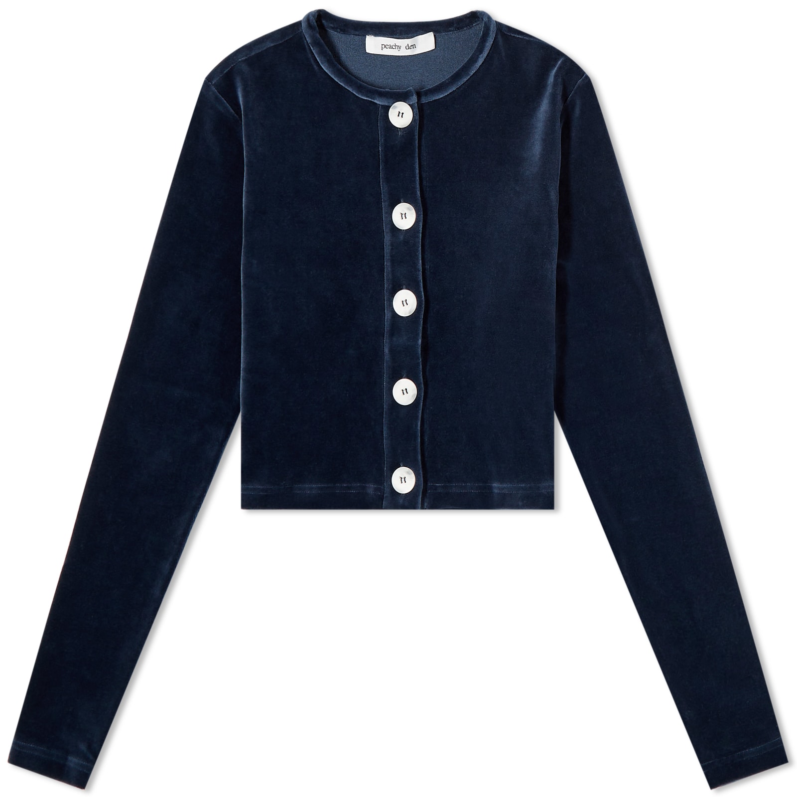 Peachy Den Celeste Velour Cardigan Navy | END. (GB)