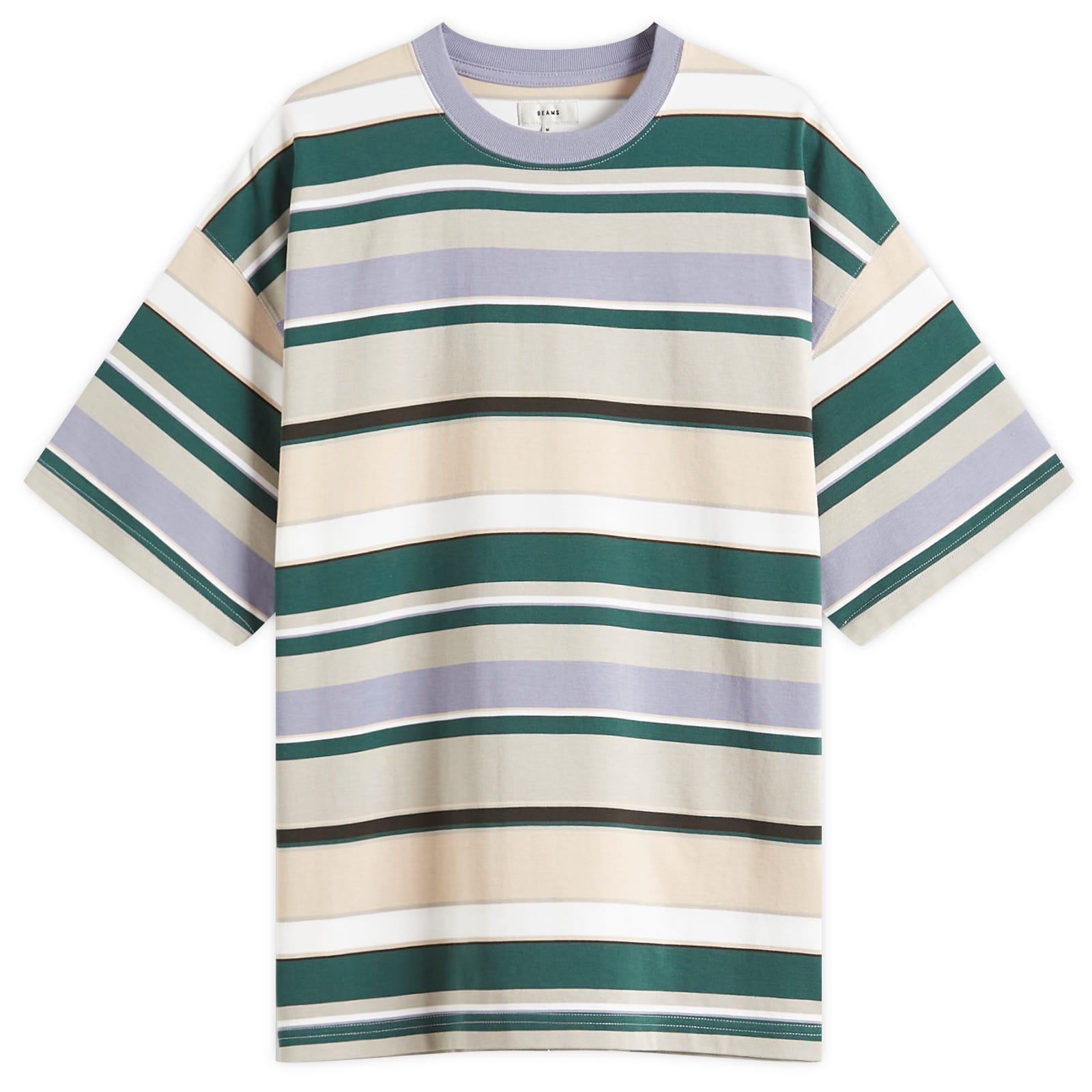 BEAMS Multi Stripe Tee Light Grey | END. (AU)