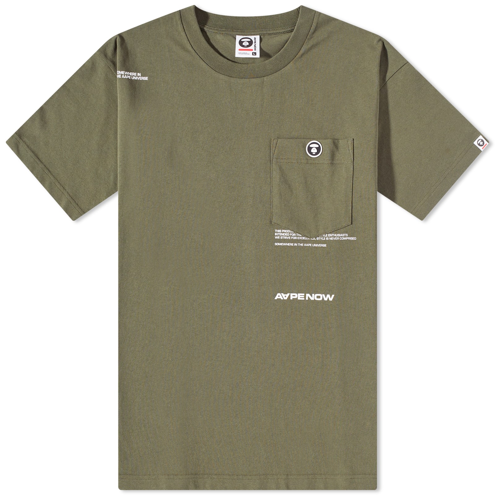 AAPE Now Silicone Badge Pocket T-Shirt Forest Night | END. (KR)