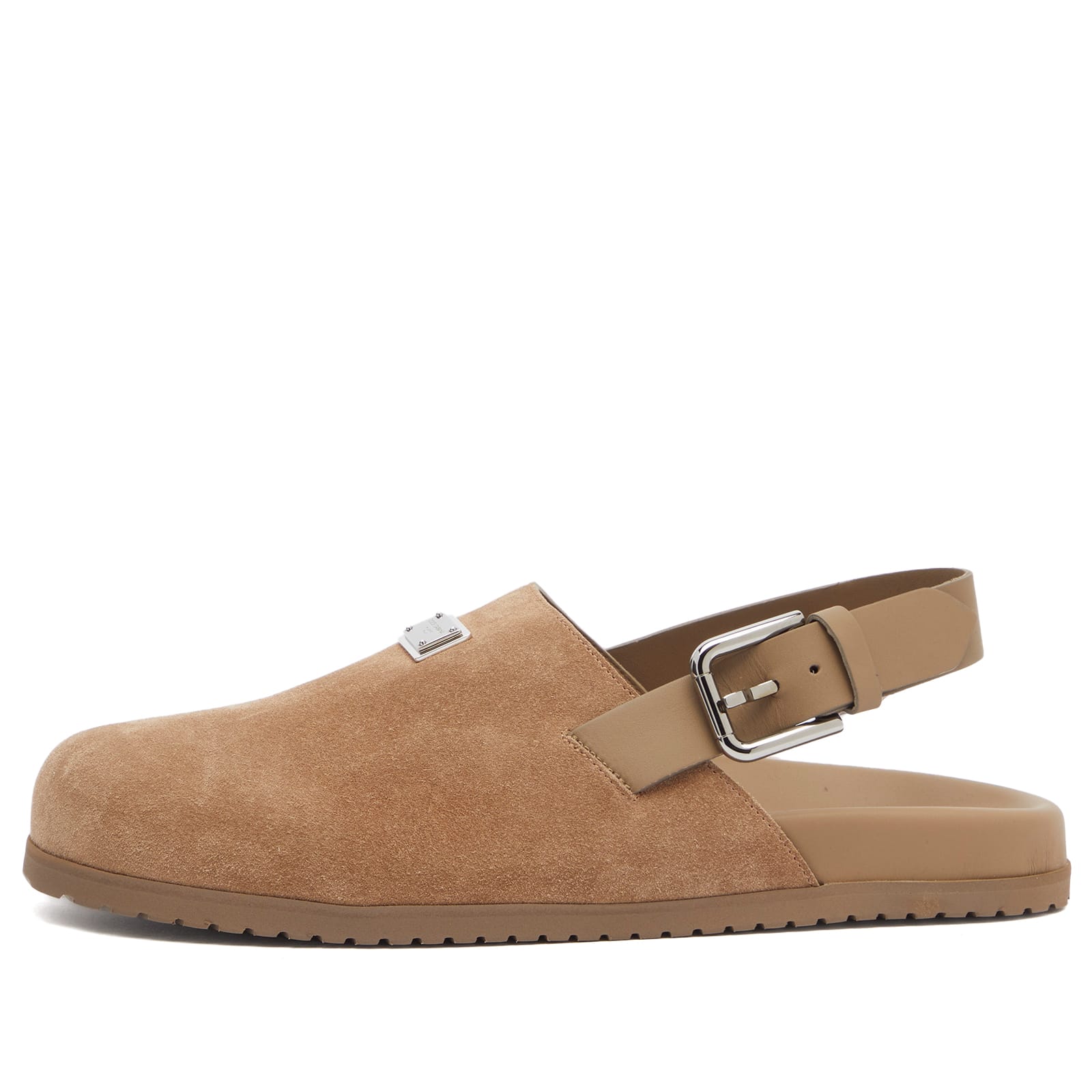 Dolce & Gabbana Badge Logo Suede Clog Hazelnut | END. (AU)
