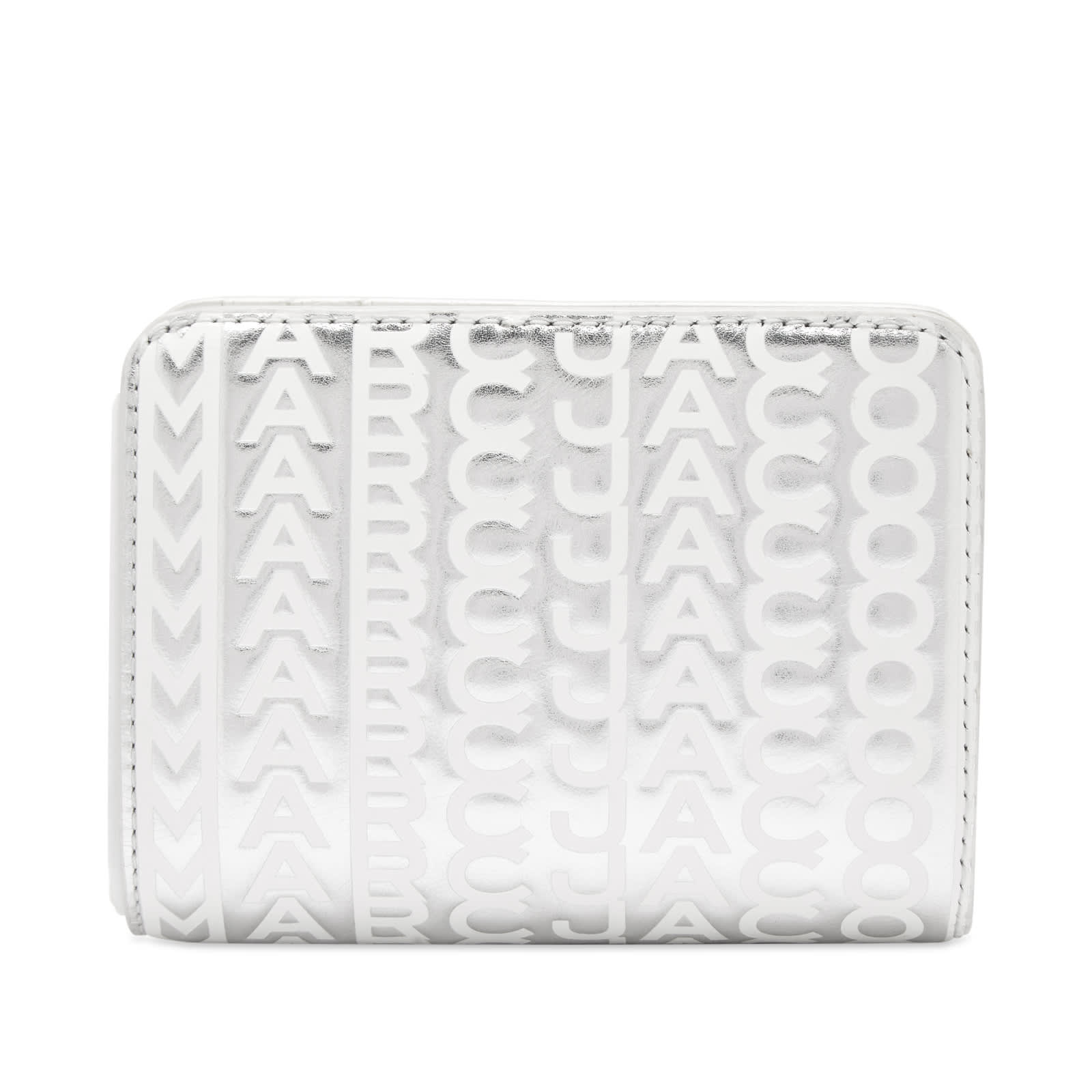 Marc Jacobs The Mini Compact Wallet Silver & Bright White | END. (US)