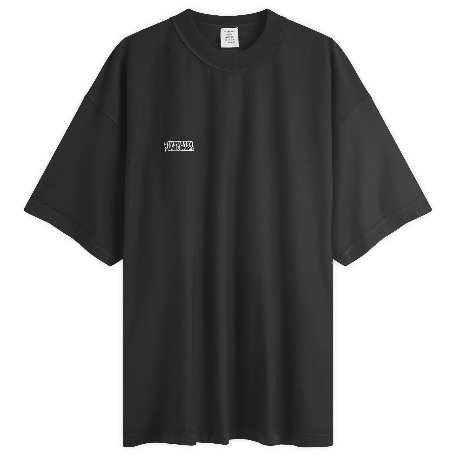 VETEMENTS Inside Out Label T-Shirt Black | END. (US)