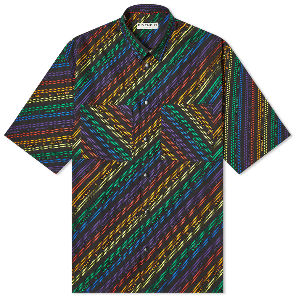 Givenchy Chain Rainbow Short Sleeve Shirt Black & Rainbow | END. (US)