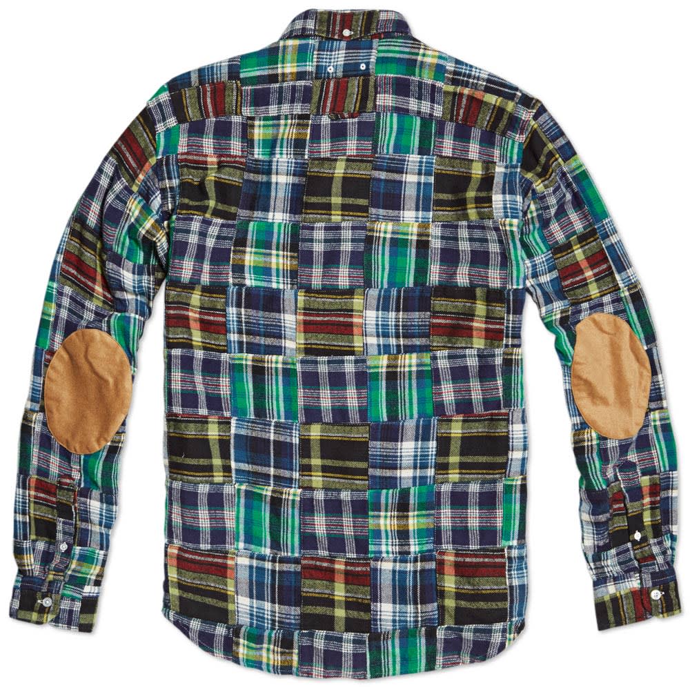 SOPHNET. Patchwork Button Down Shirt Green | END. (SE)