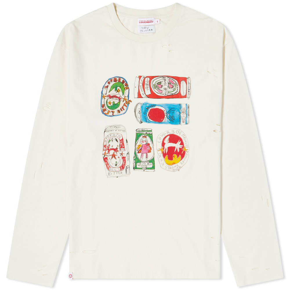 Charles Jeffrey Loverboy Long Sleeve Distressed T-Shirt Beer Can Jersey ...