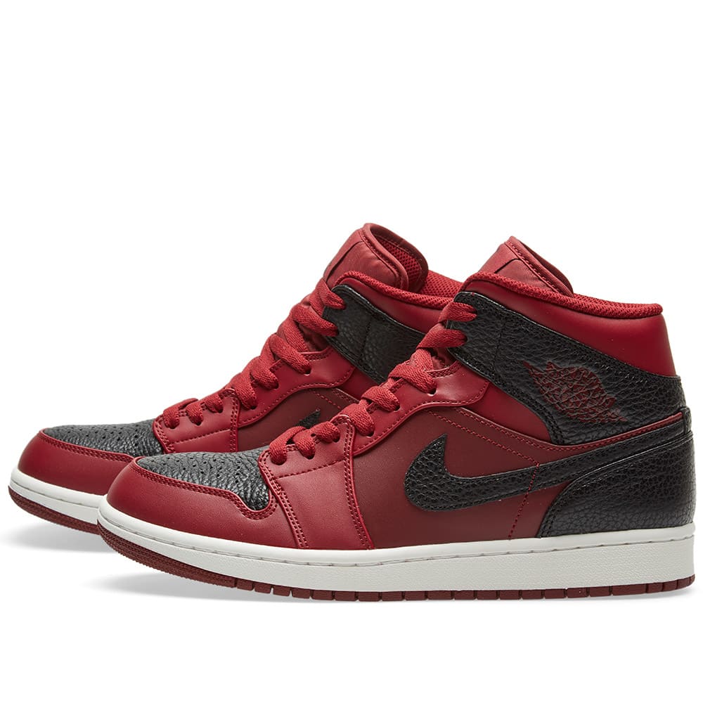 Nike Air Jordan 1 Mid Team Red, Gym Red & White | END. (US)