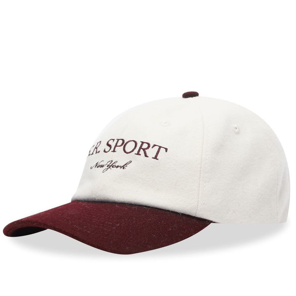 Sporty & Rich SR Sport Wool Cap Ecru & Merlot | END. (GB)