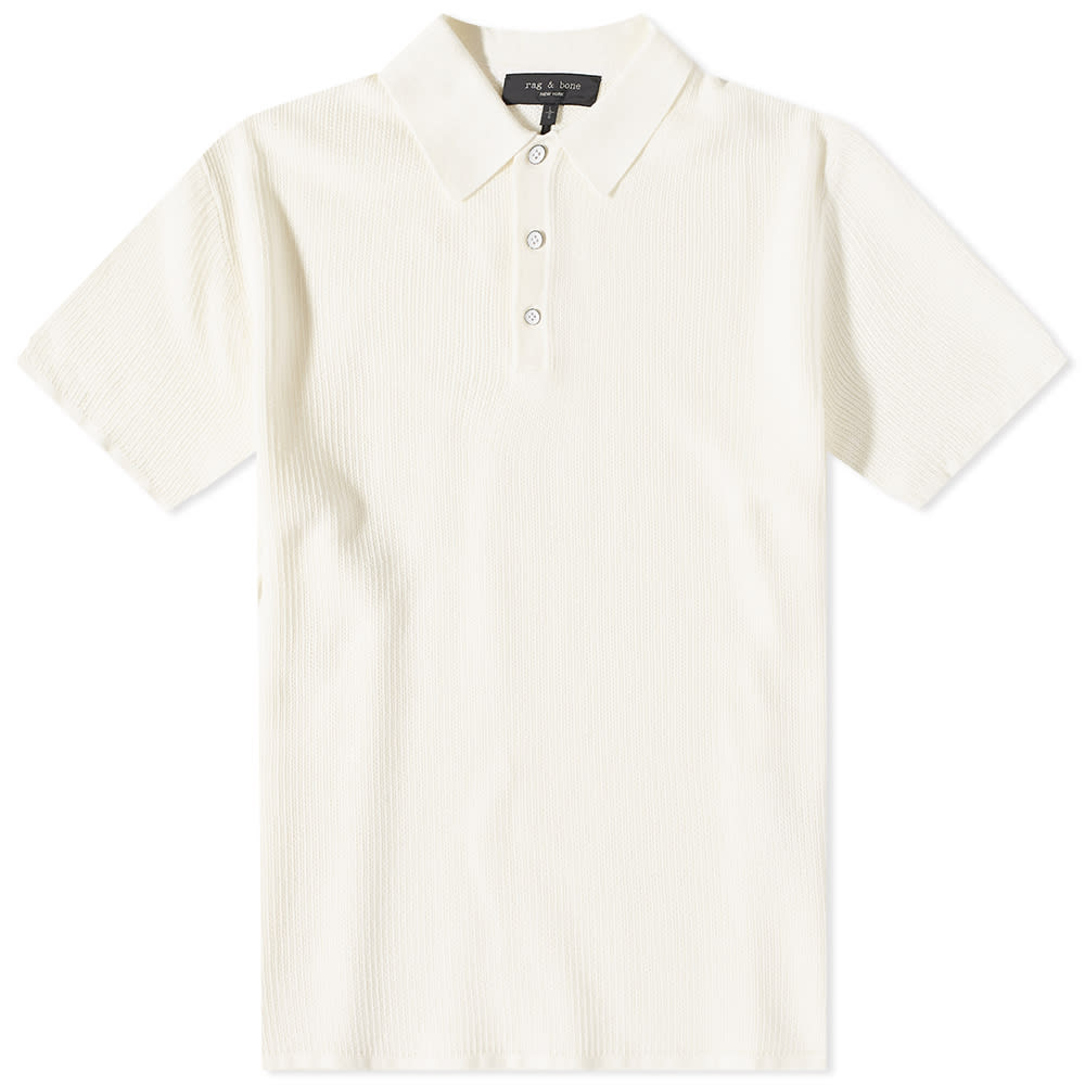 Rag & Bone Harvey Knit Polo Ivory | END. (US)