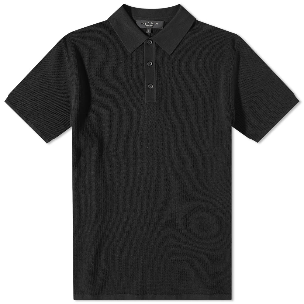 Rag & Bone Harvey Knit Polo Black | END. (KR)