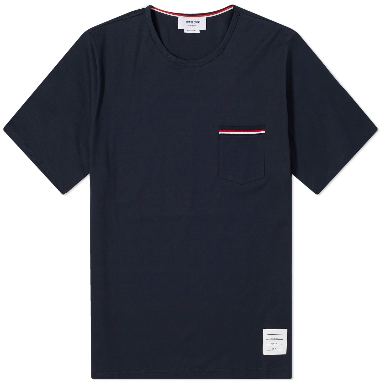 Thom Browne Medium Weight Jersey Pocket T-Shirt Navy | END. (US)